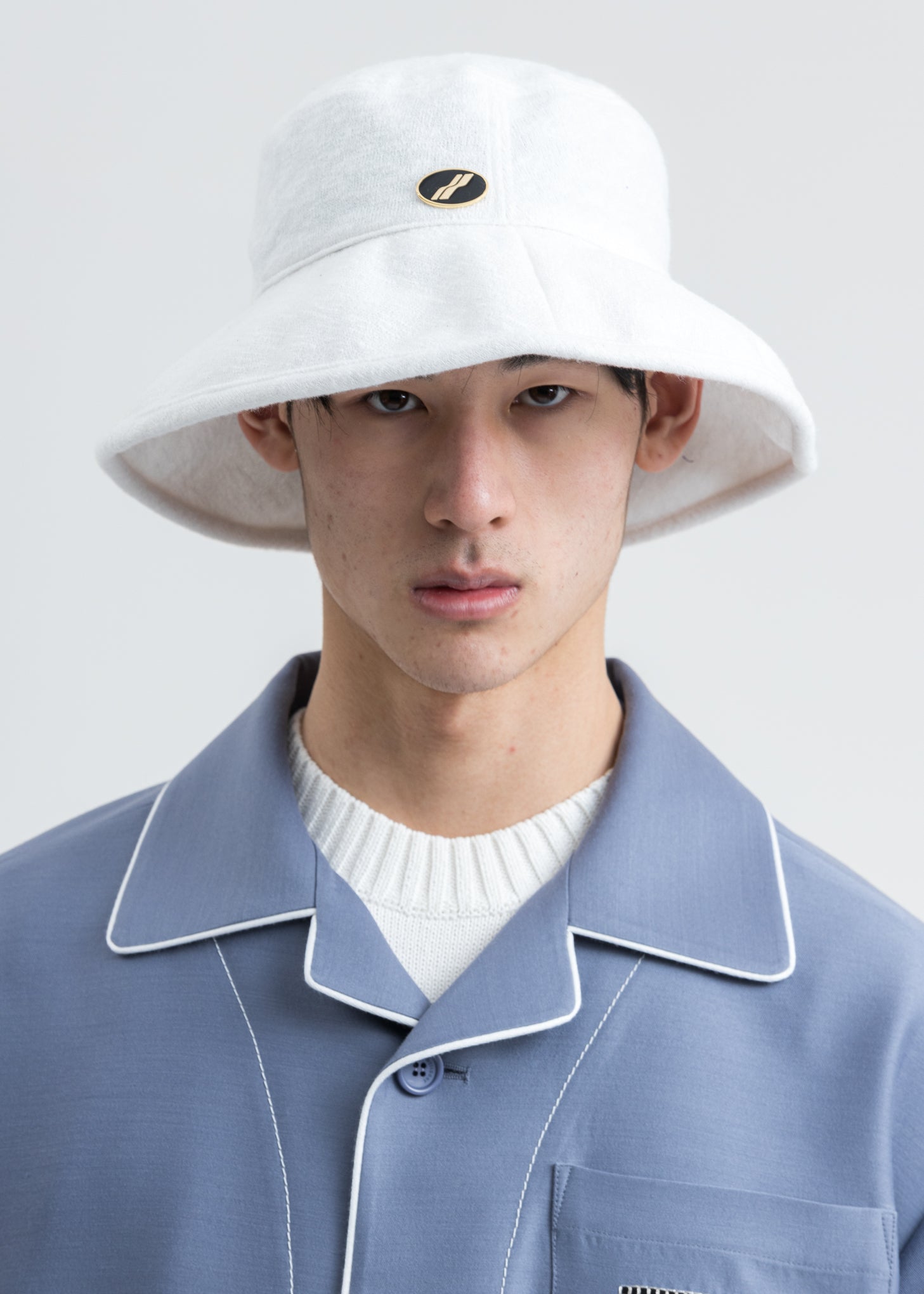 White Big Brim Bucket Hat – 017 Shop