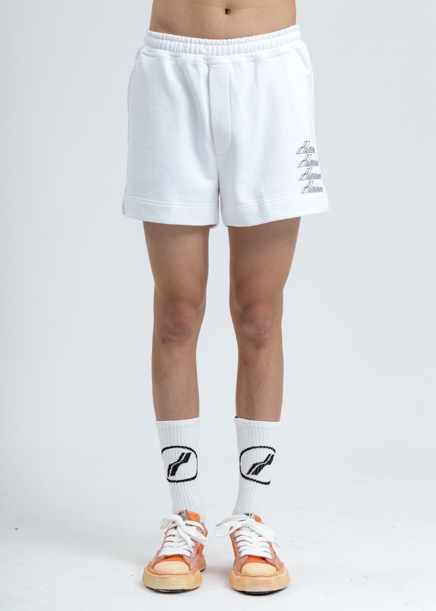 White Iridescent Logo Shorts – 017 Shop