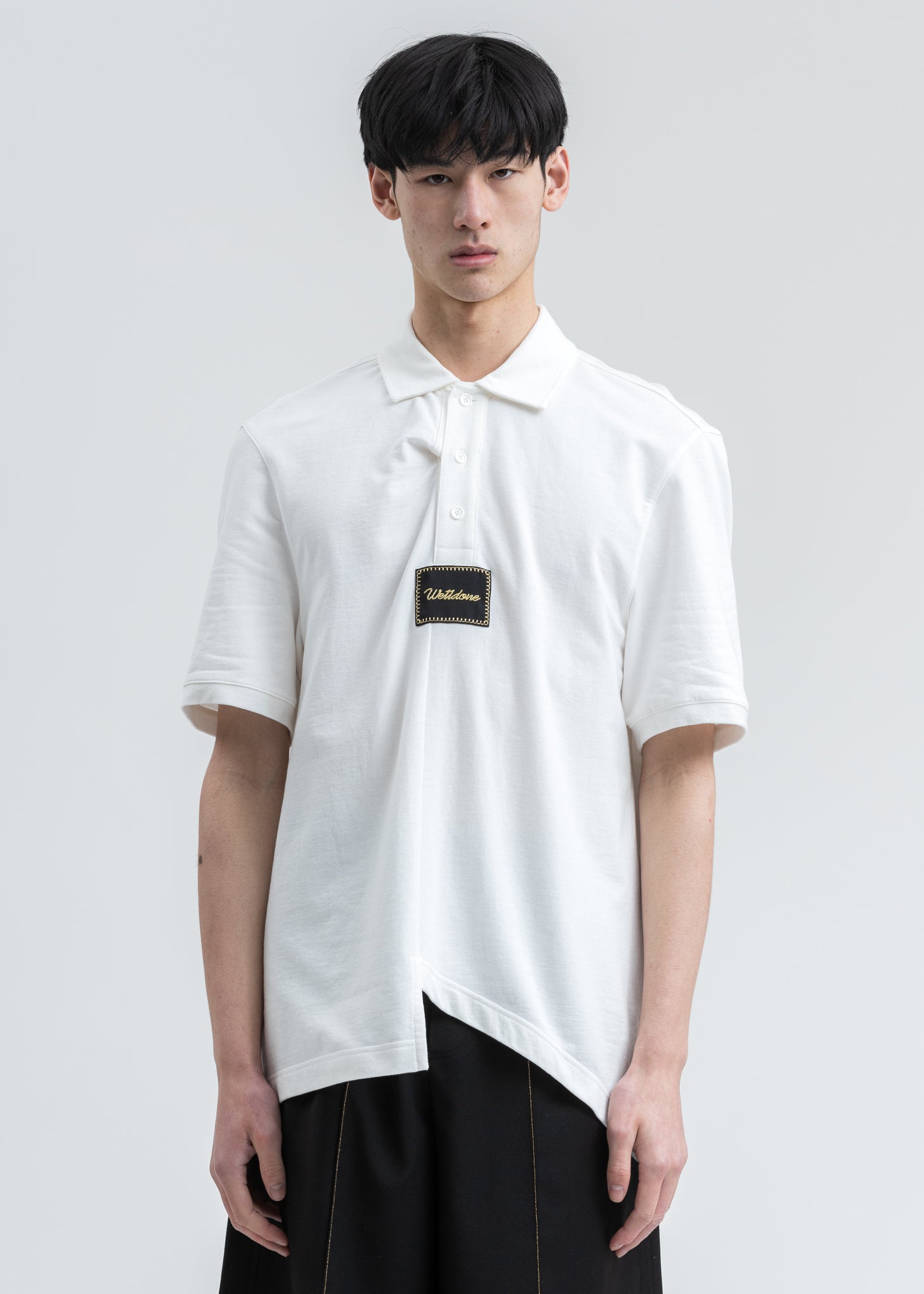 White Paneled Oversized Polo – 017 Shop