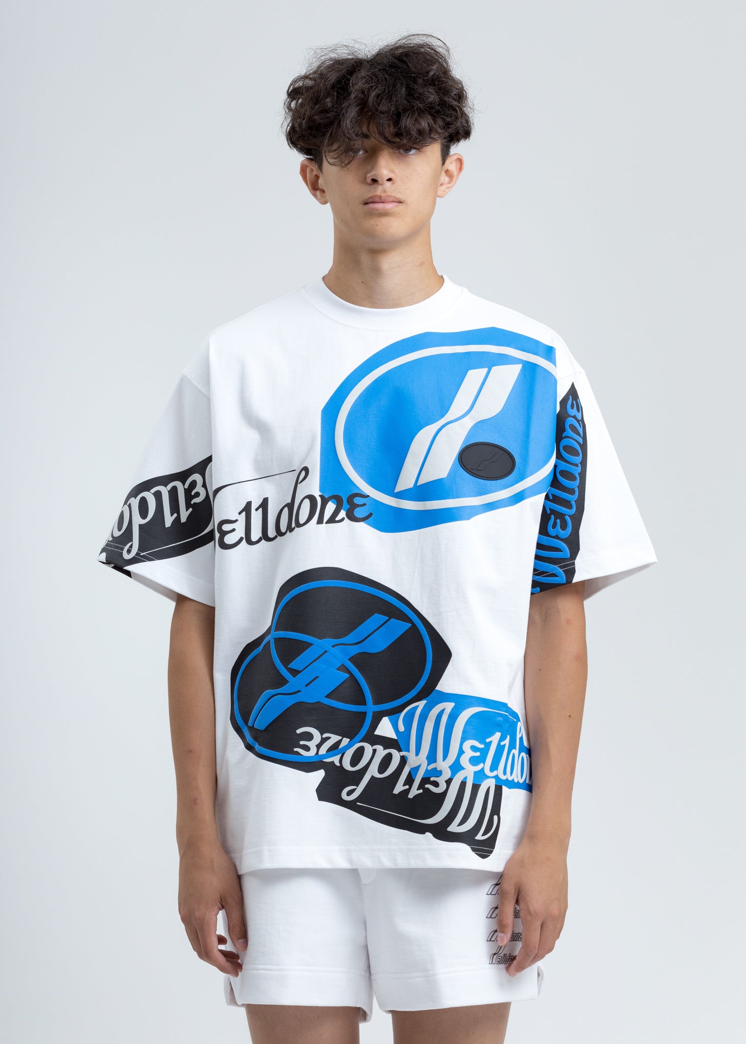 White Stacked Logo T-Shirt – 017 Shop