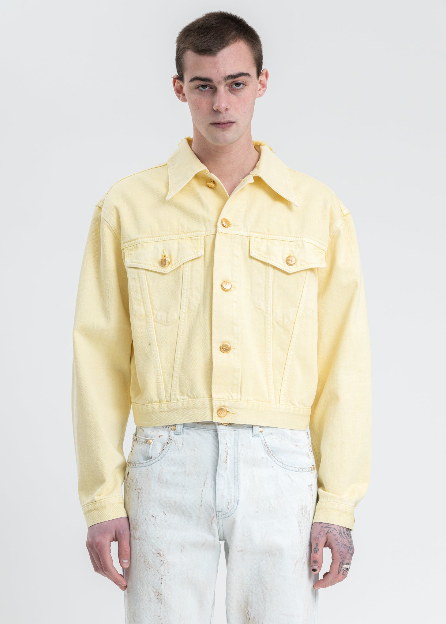 Yellow Basic Short Denim Jacket – 017 Shop
