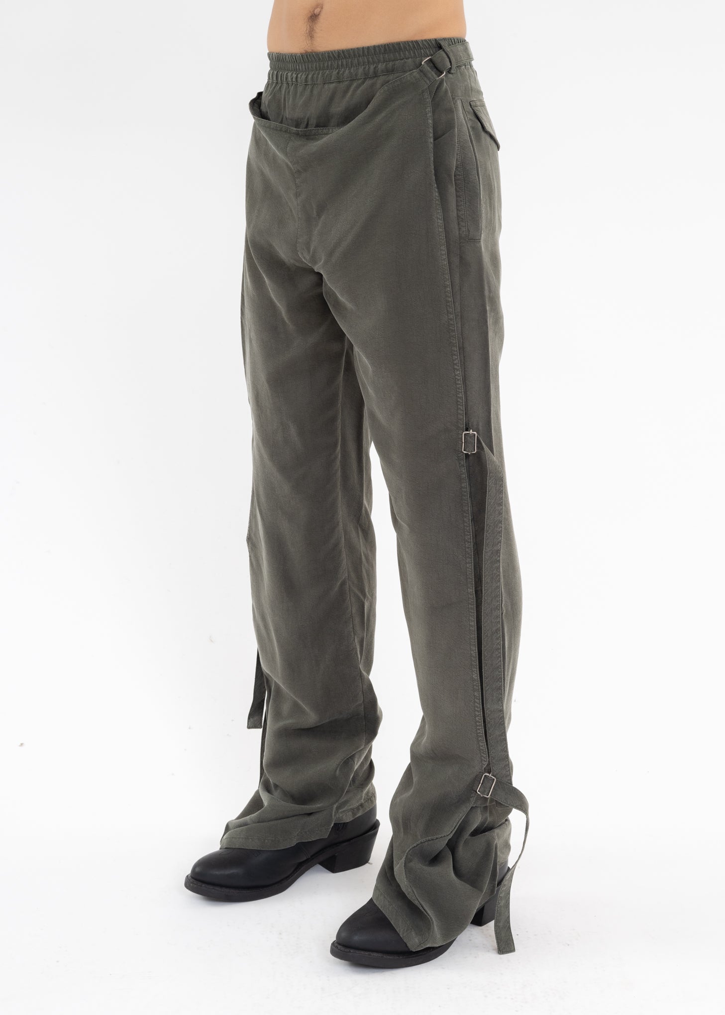 ARMY GREEN POP UP RAVER PANTS – 017 Shop