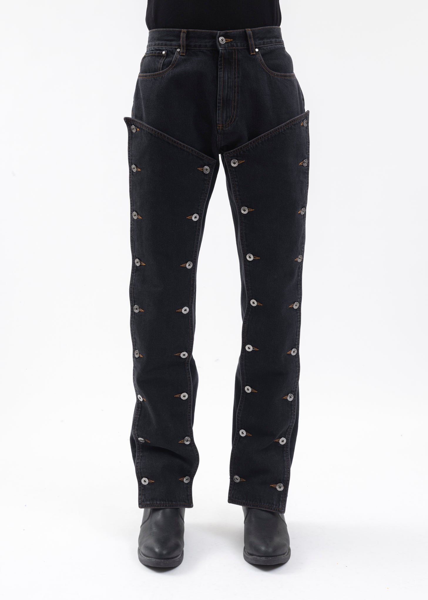 BLACK EVERGREEN SNAP OFF JEANS – 017 Shop