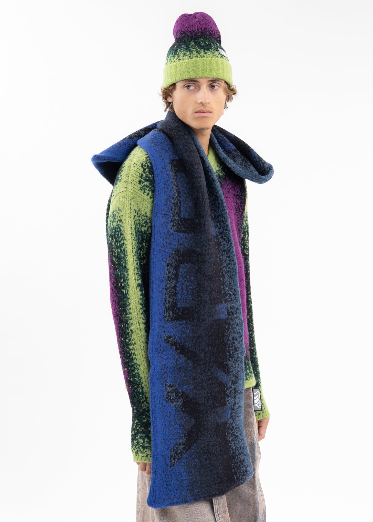 BLUE / BLACK / GREY MAXI GRADIENT BLANKET SCARF – 017 Shop