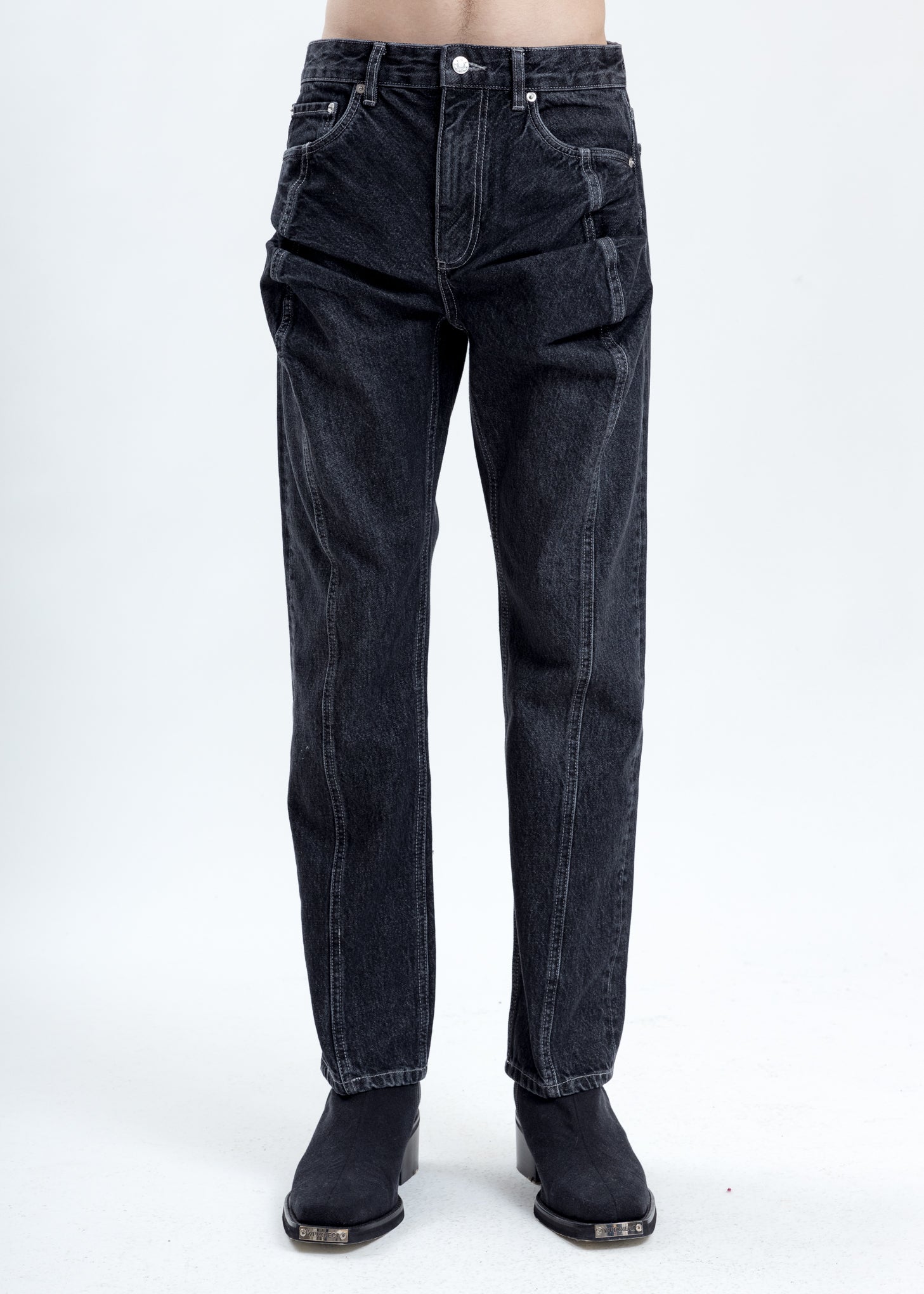 Black Ruffle Pocket Jeans – 017 Shop