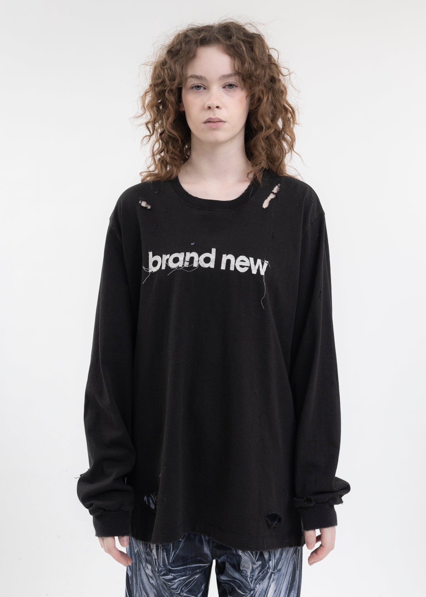 BLACK DESTROYED LONG SLEEVE T-SHIRT – 017 Shop