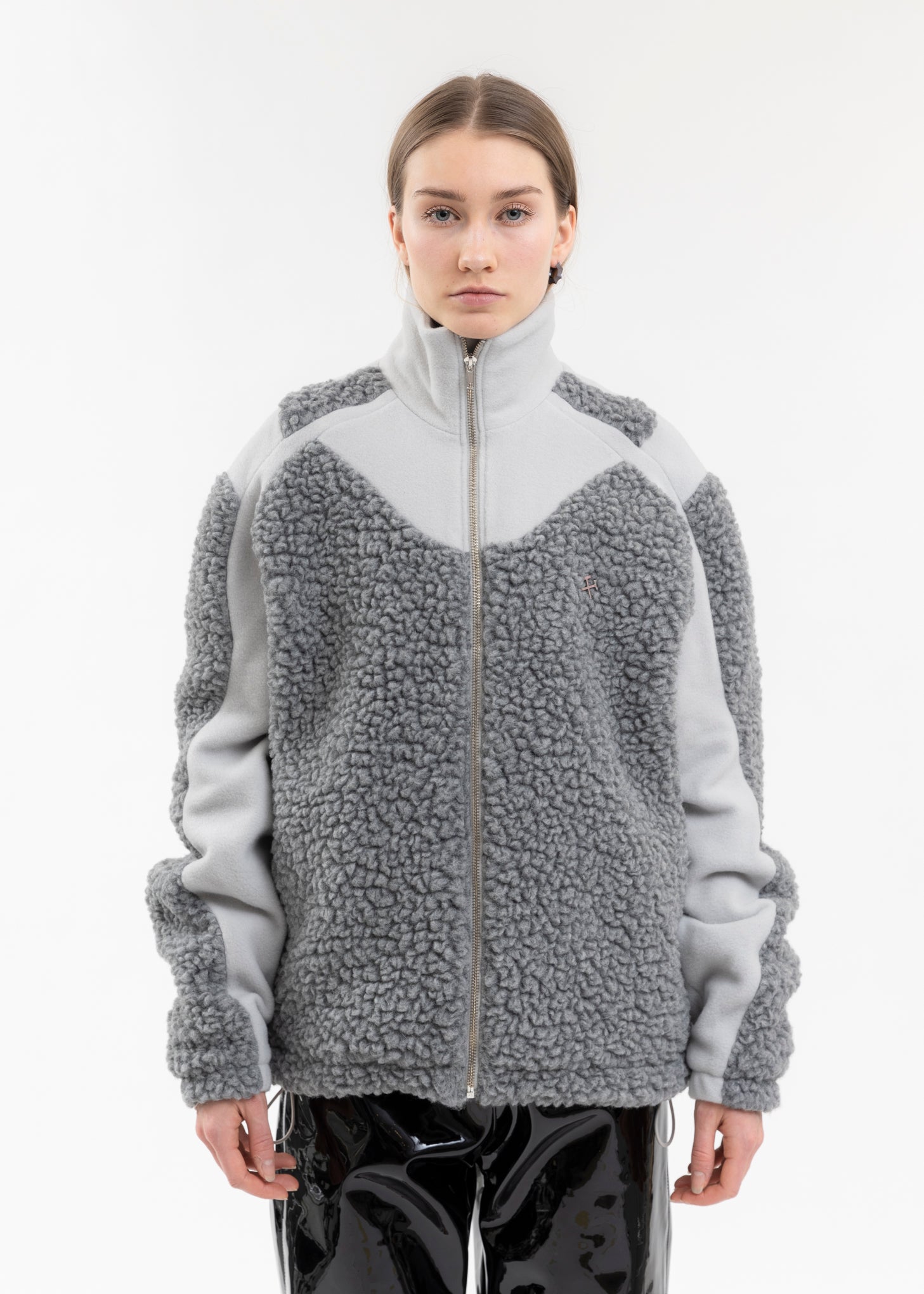 GREY TWO-TONE FLEECE JACKET – 017 Shop