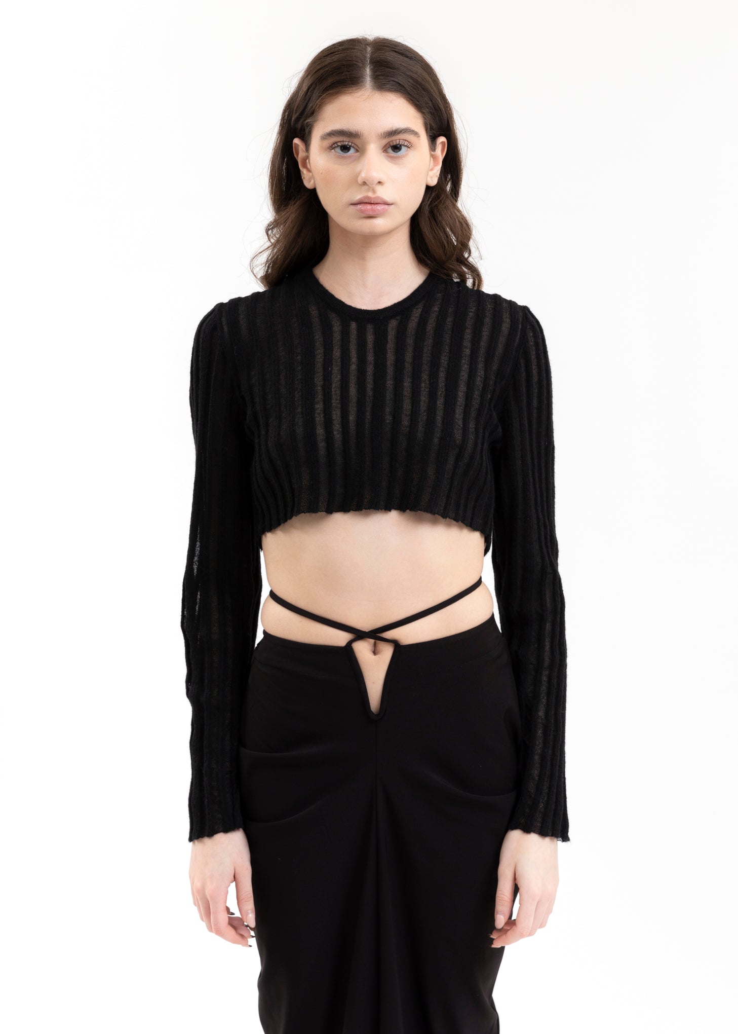 Black Stripe Knit Top – 017 Shop