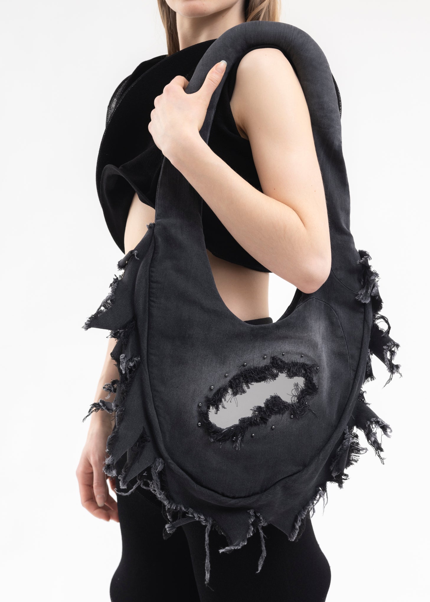 Black Denim Mirror Bag – 017 Shop