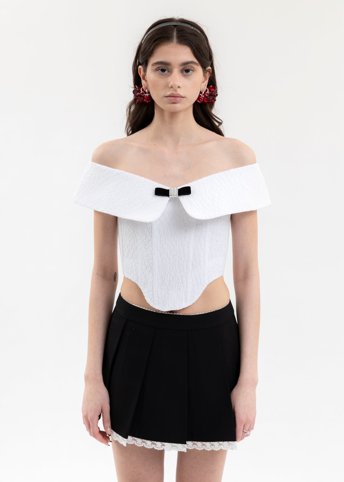 White Off Shoulder Corset Top – 017 Shop