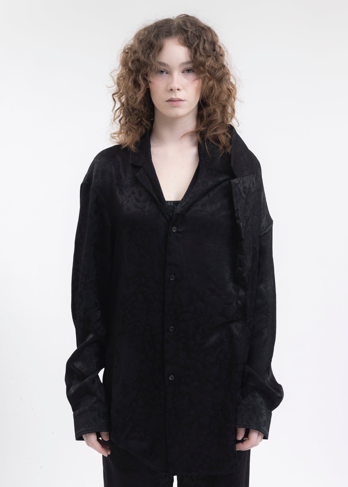 BLACK TWISTED LAPEL SHIRT – 017 Shop