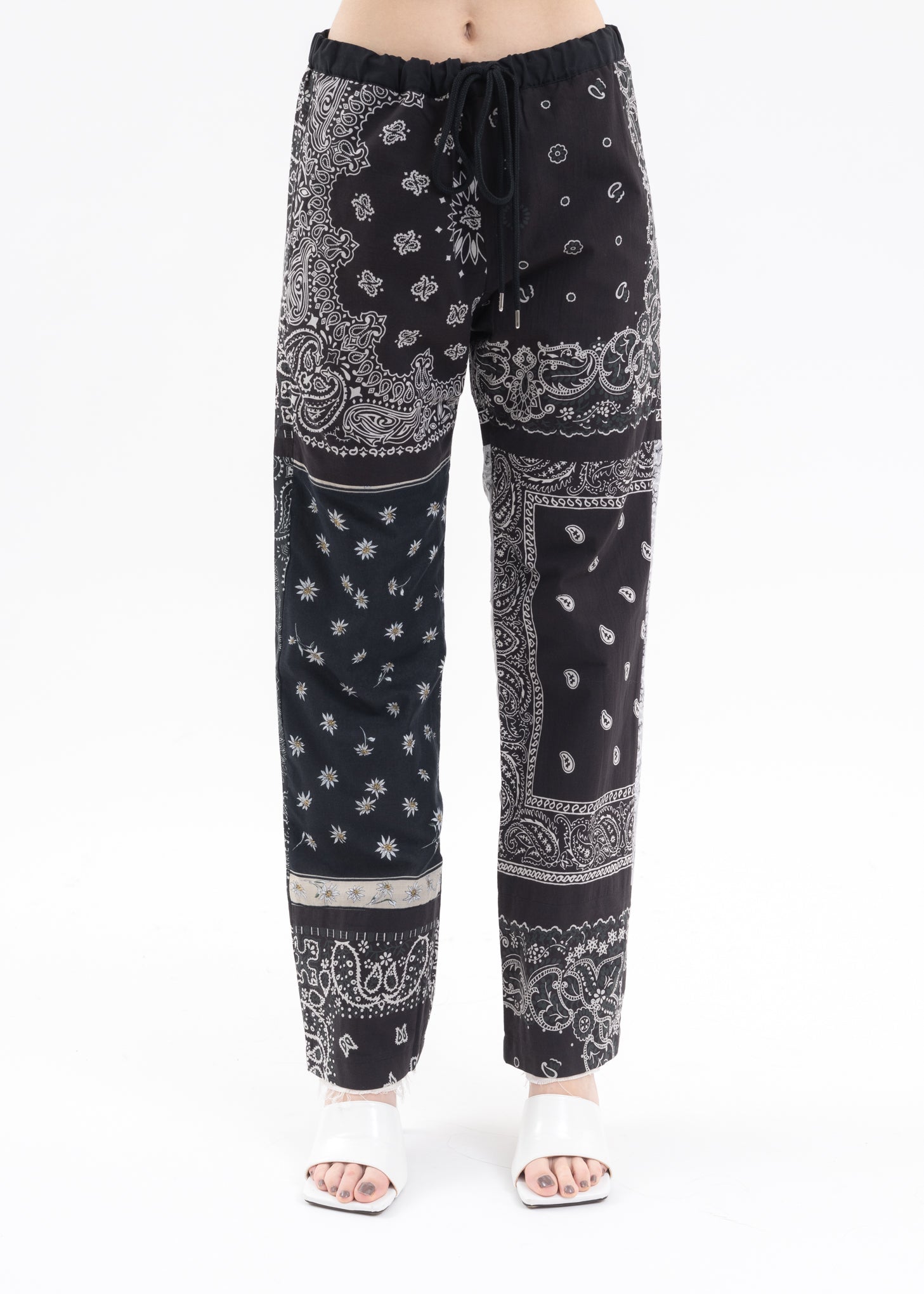 BLACK BANDANA PATCHWORK PANTS – 017 Shop