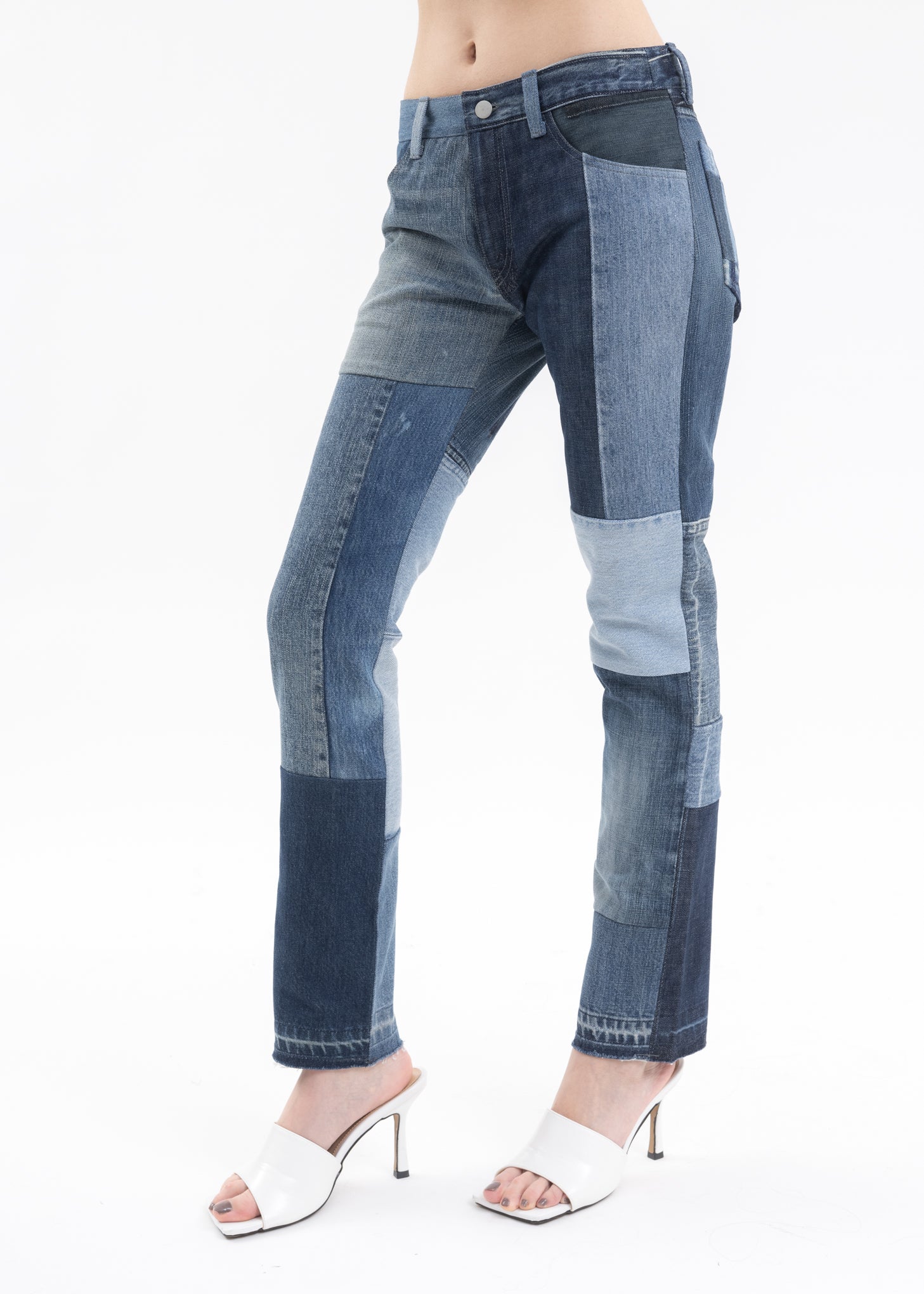 BLUE NY: VINTAGE PATCH WORK DENIM PANTS – 017 Shop