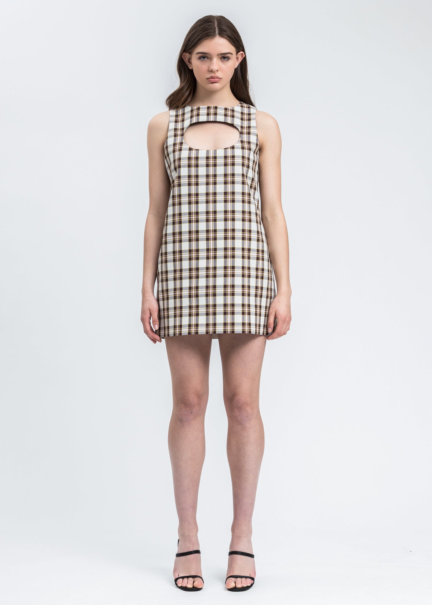Beige Recycle Check LIV Dress – 017 Shop