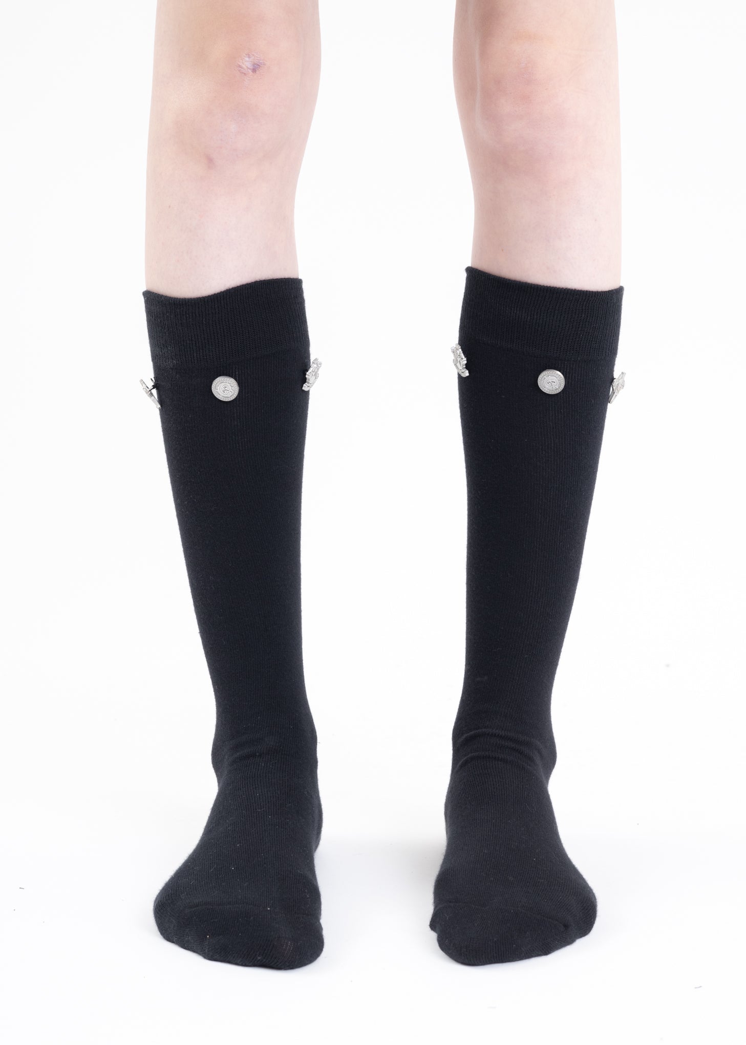 Black Emblem Button Socks – 017 Shop