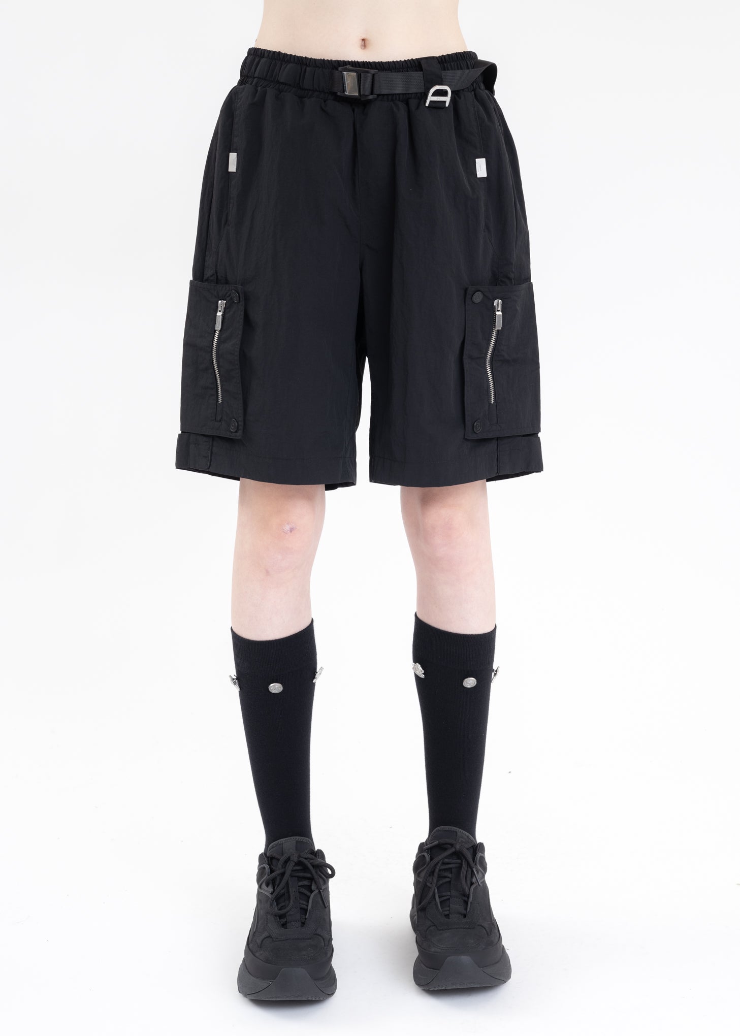 Black Side Pockets Track Shorts – 017 Shop