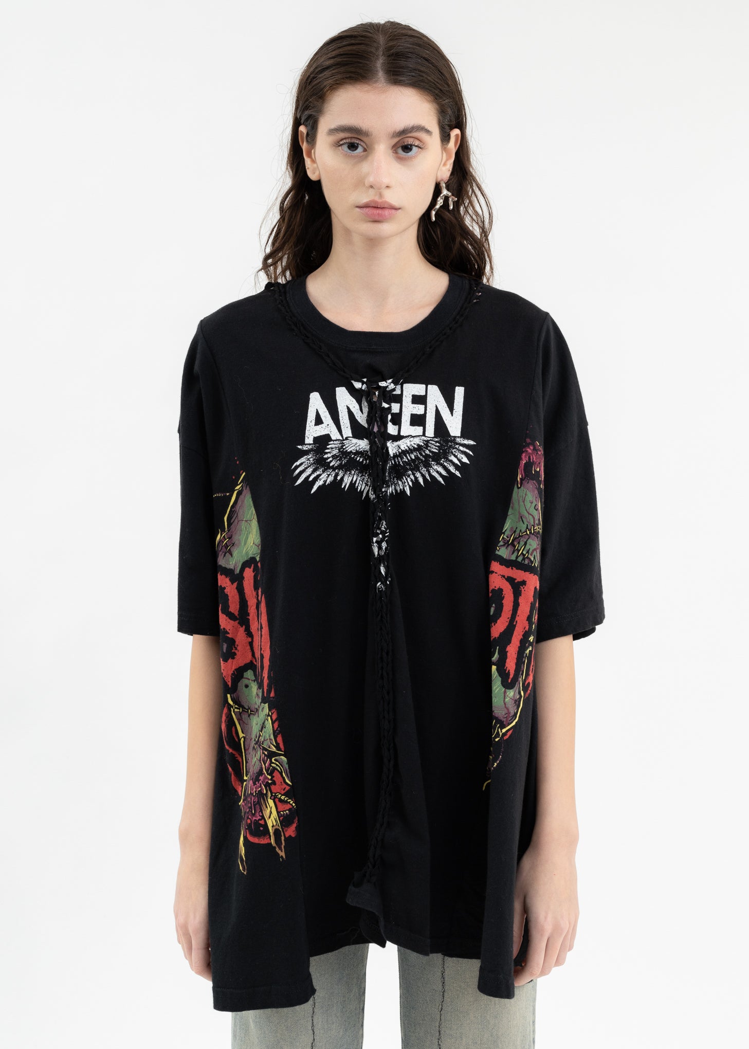 Black Braided Band Tee -Style A – 017 Shop