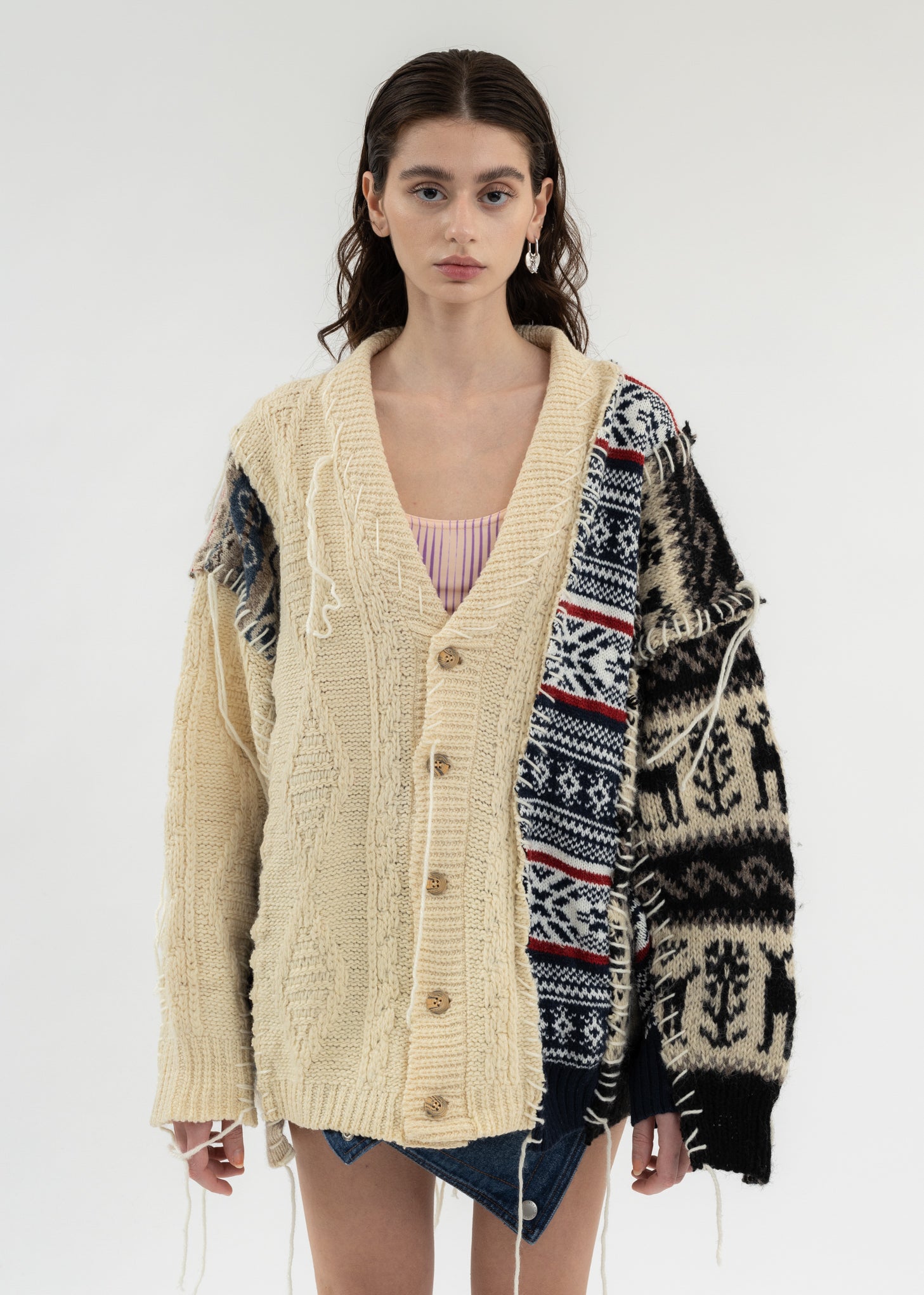 Nordic Collage Knit Cardigan -Style H – 017 Shop