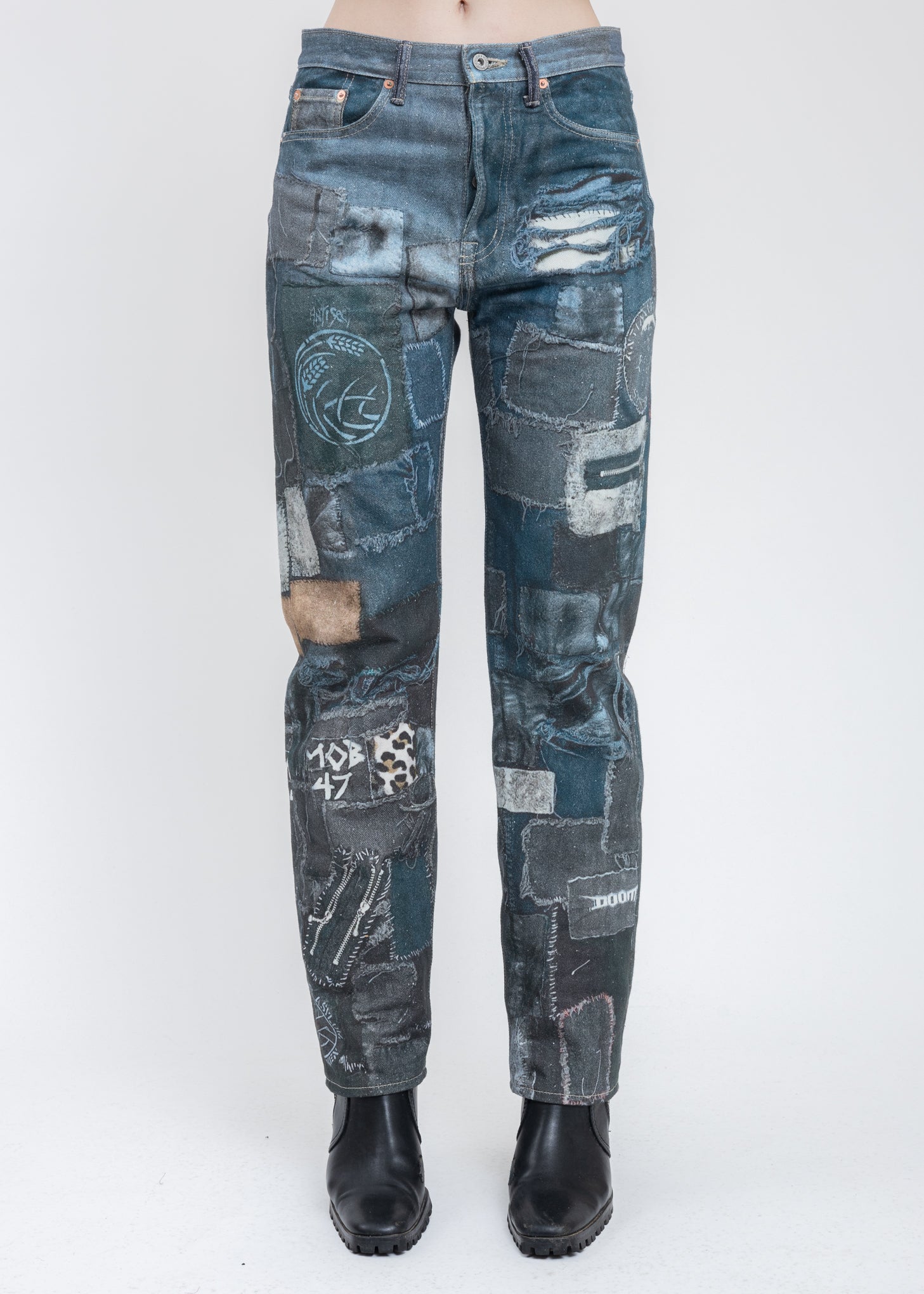 Black PHOTO PRINT Pants – 017 Shop