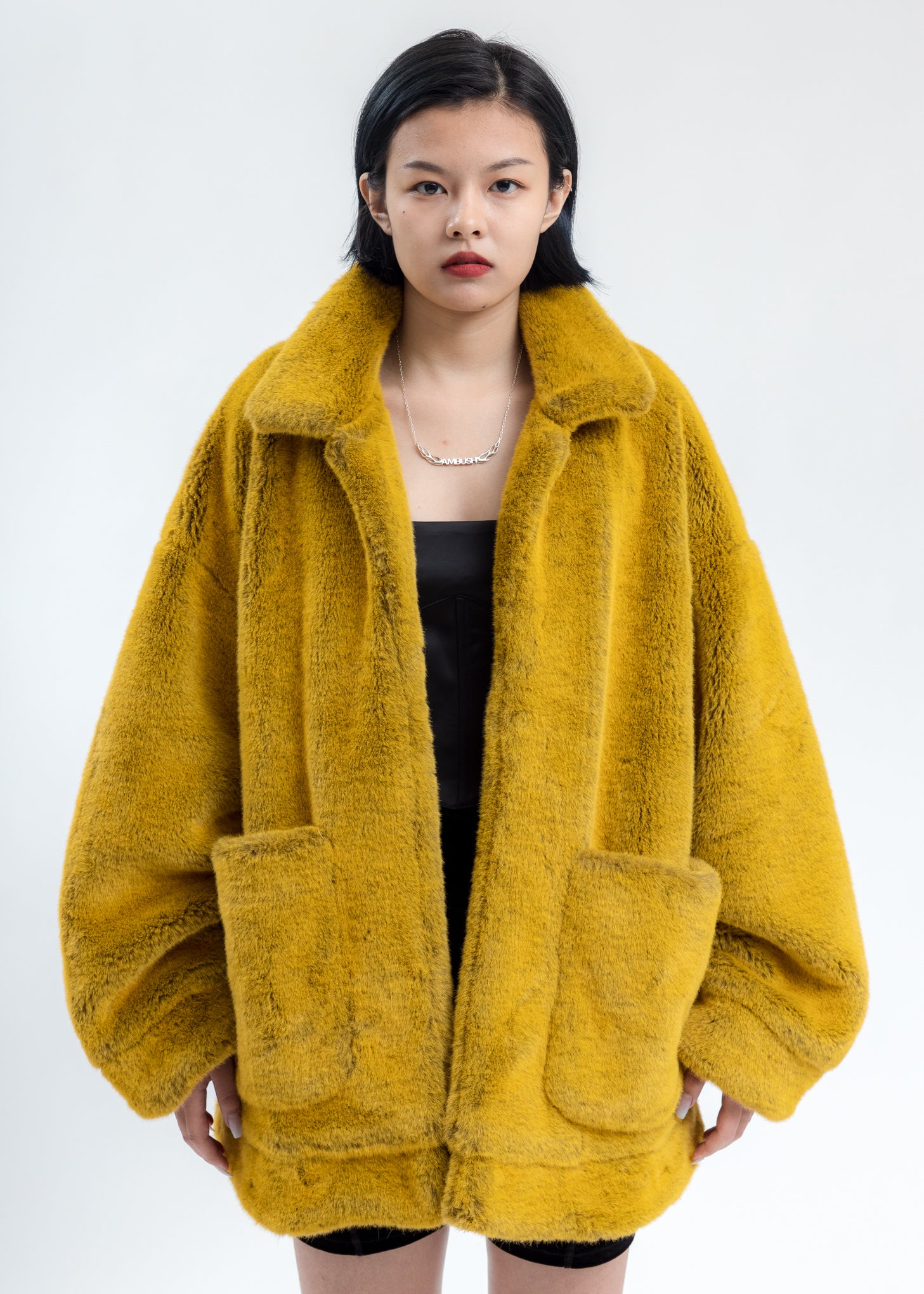 Yellow Hand-Painted Fur Jacket – 017 Shop