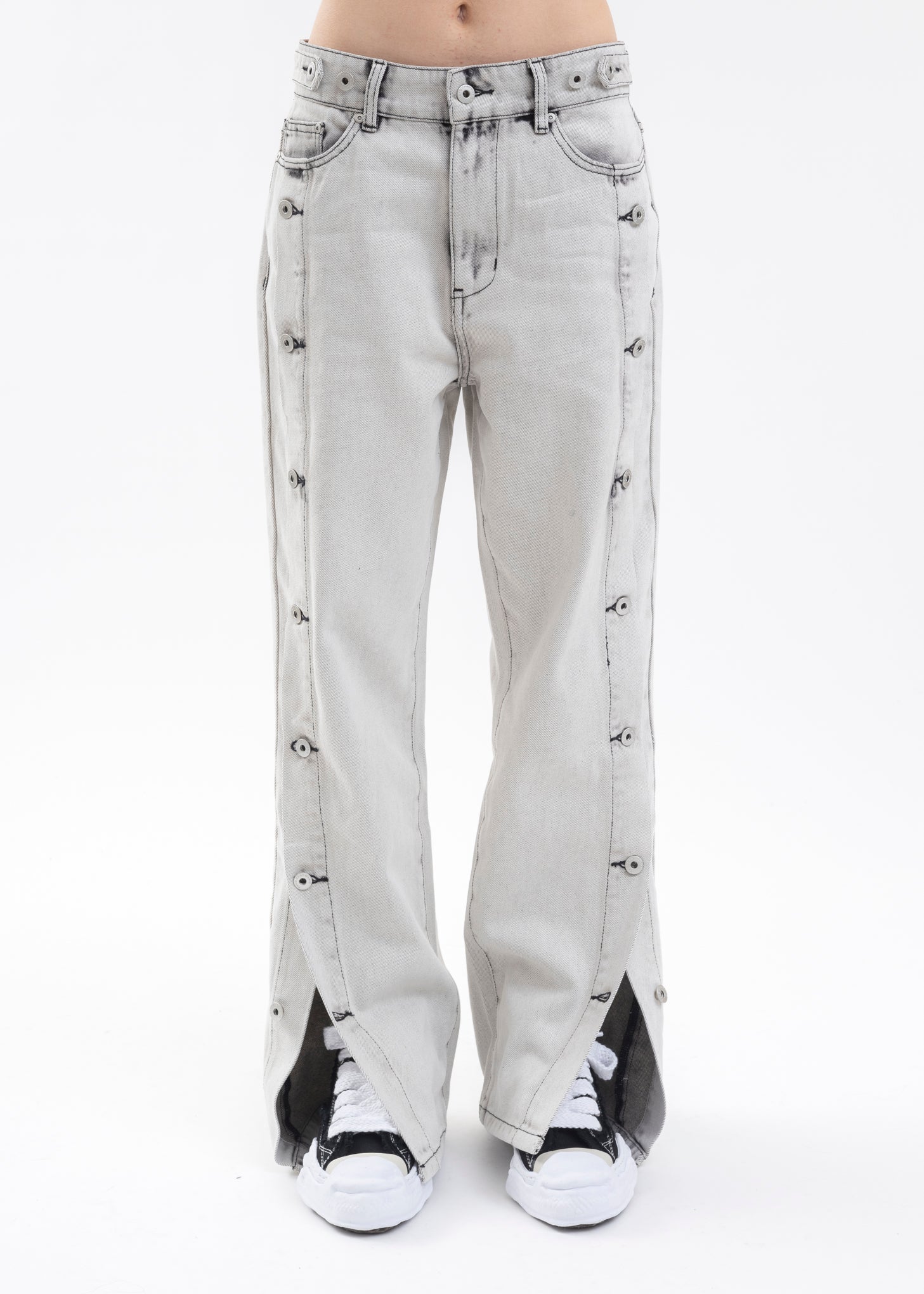GREY SIDE RELEASE DENIM PANTS – 017 Shop
