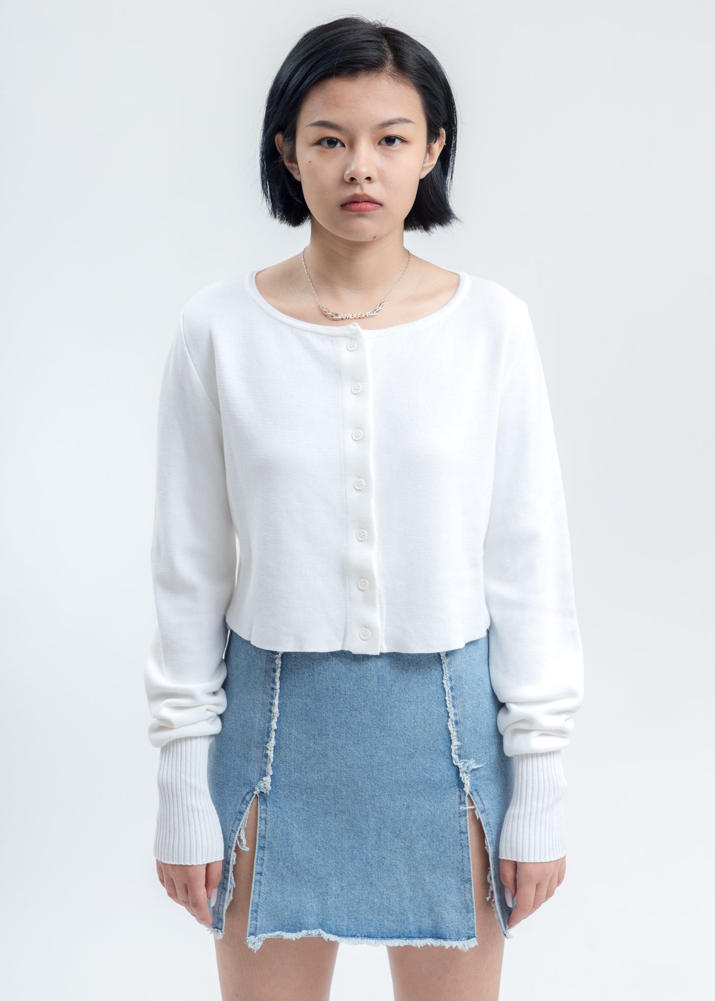 White Knit Cropped Cardigan – 017 Shop