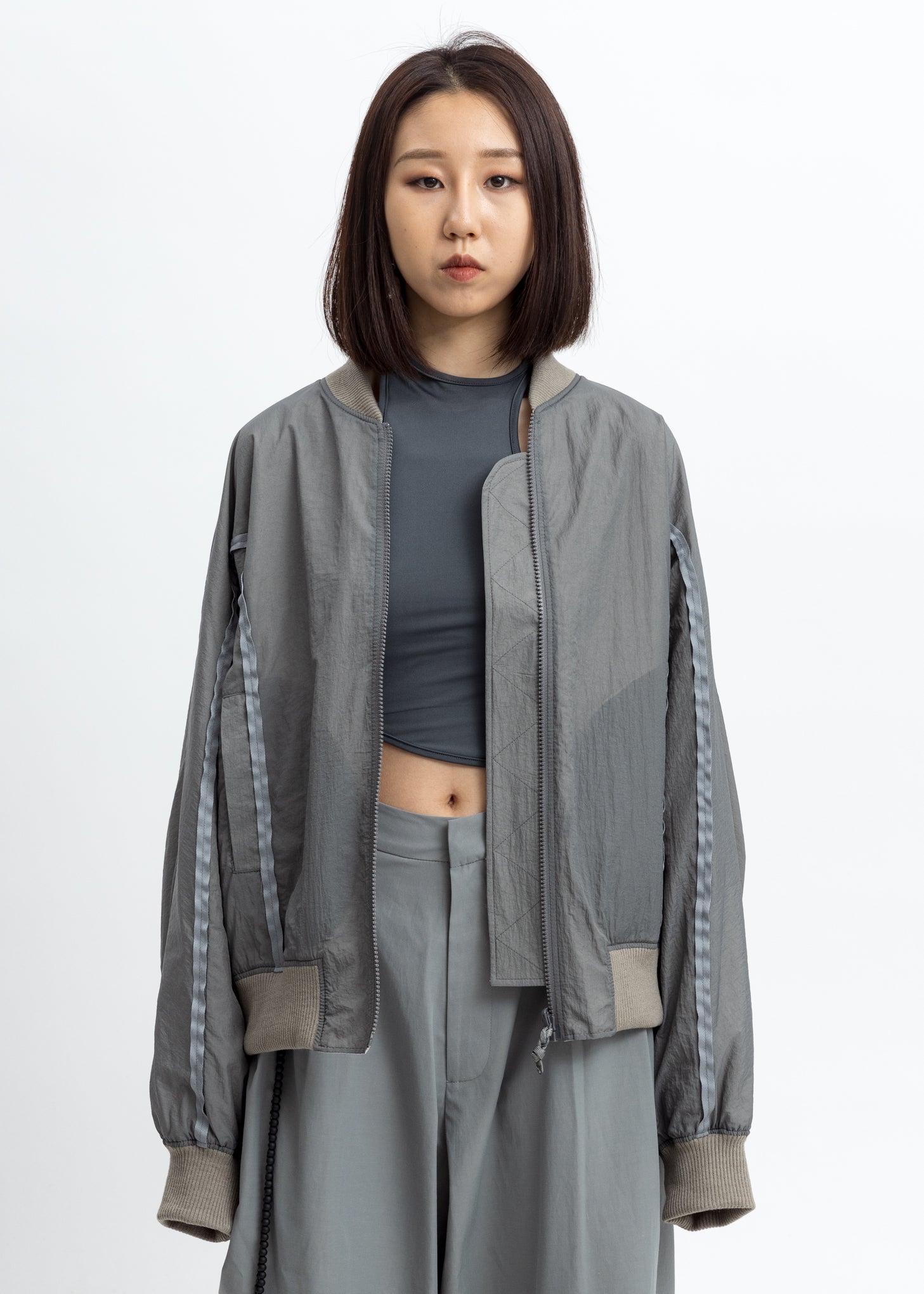 Grey Aviator Bomber Jacket – 017 Shop