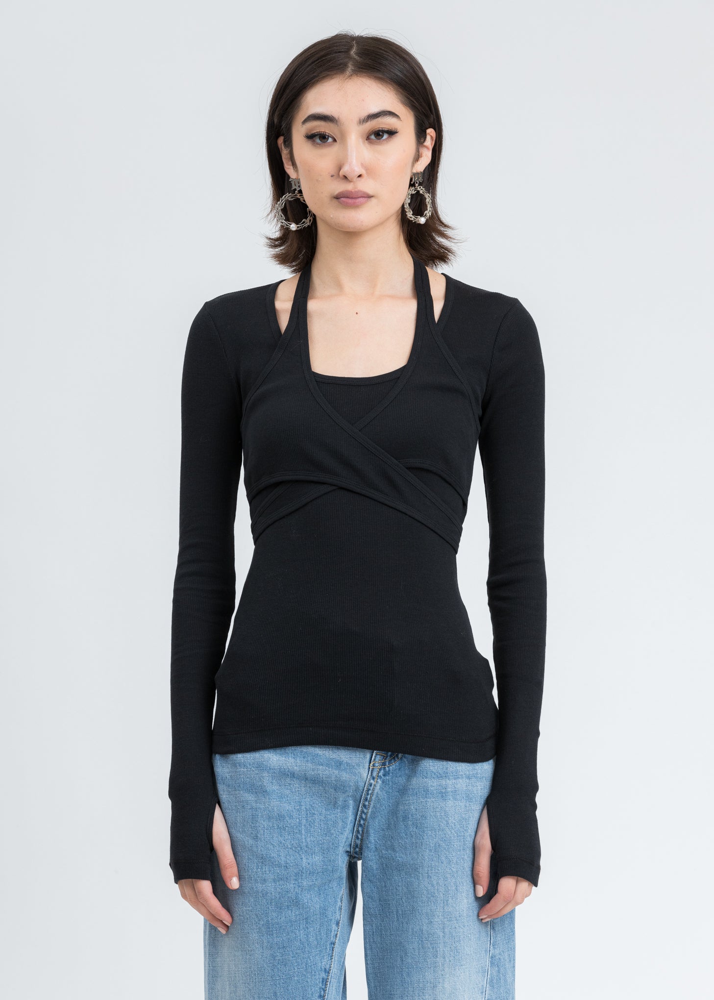 Black Wrap Long Sleeve – 017 Shop