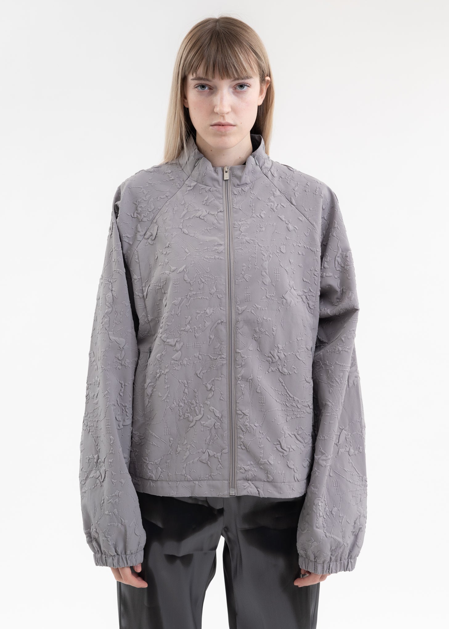 LIGHT GREY SOLITAIRE WINDBREAKER – 017 Shop