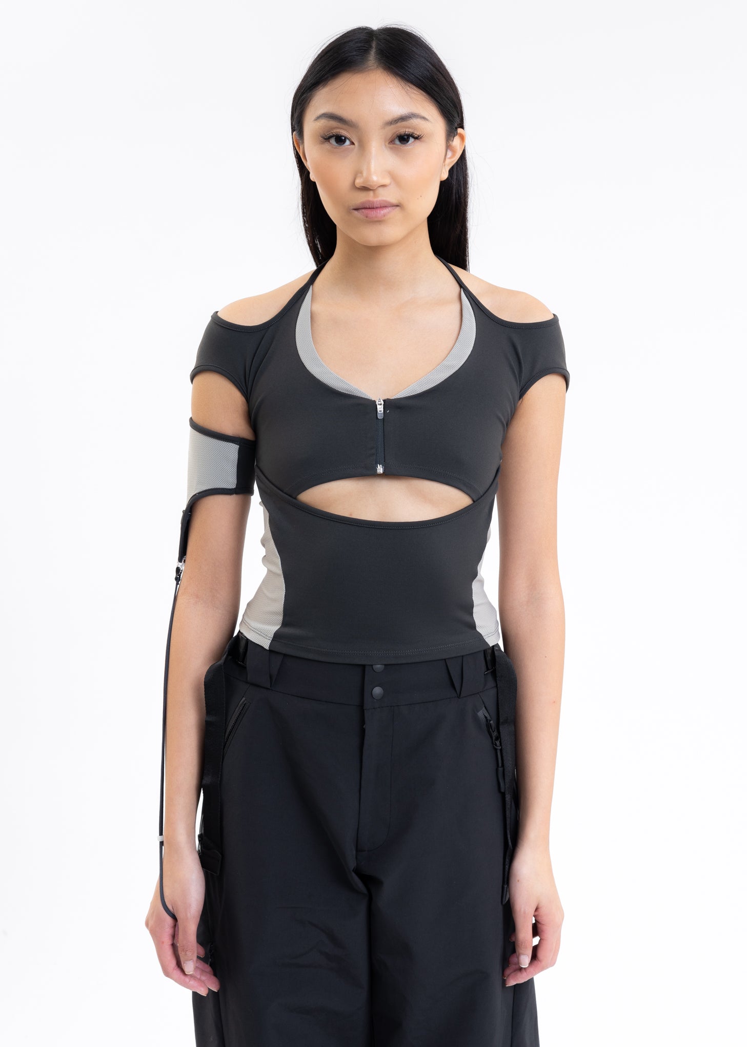 Dark Grey HALTER RACER TOP – 017 Shop