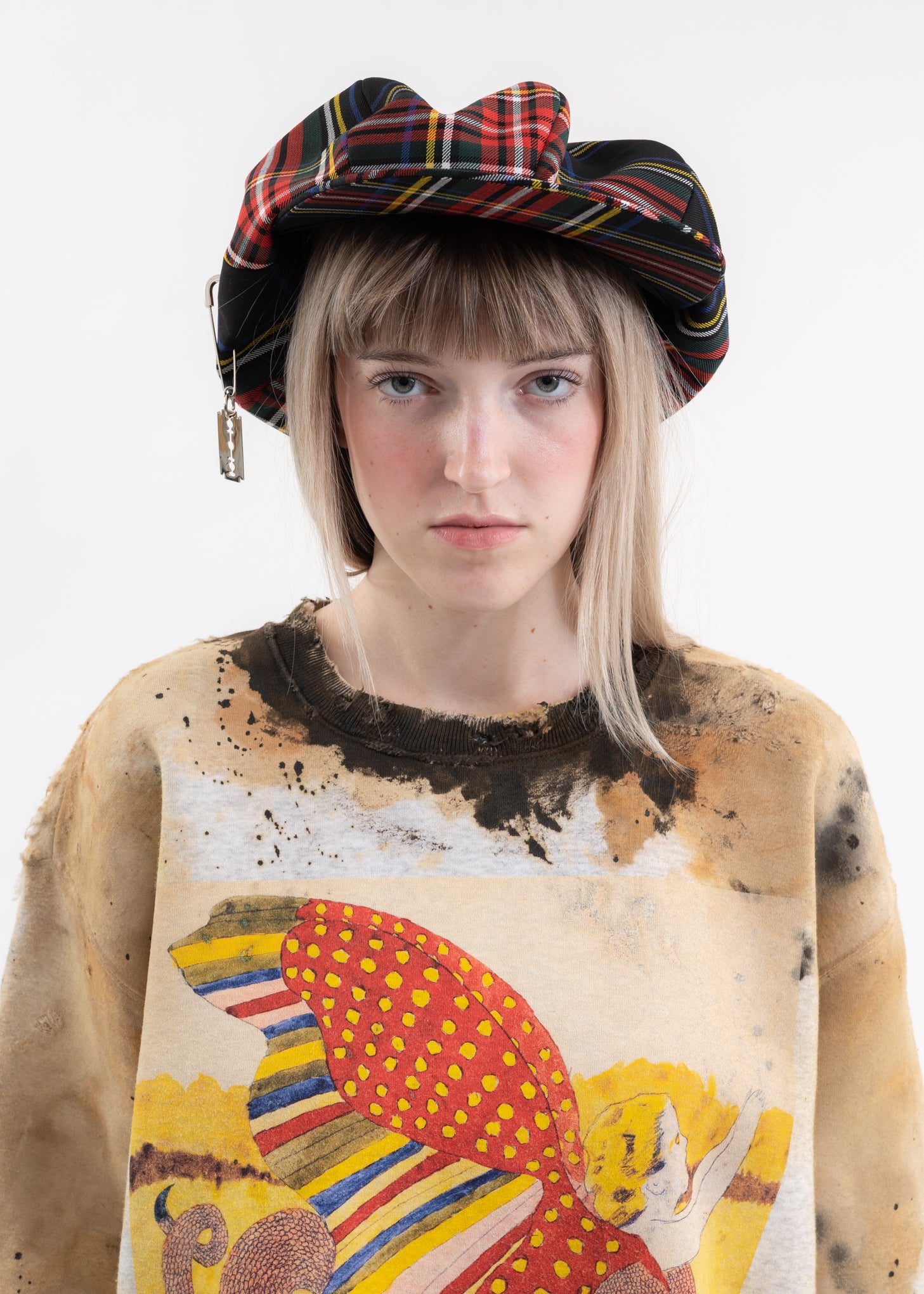 Black Tartan Check Metal Badges Casquette KIDILL × CA4LA Collaboration ...