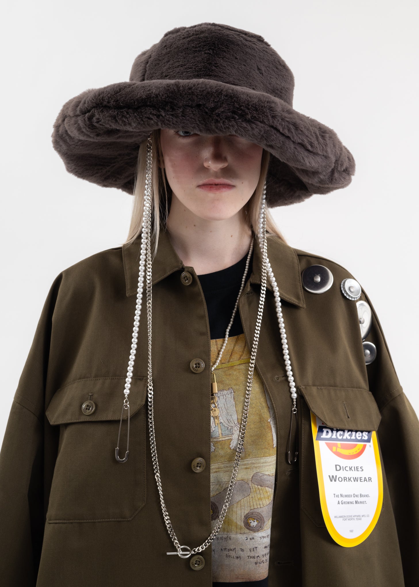 Grey Big Fur Hat KIDILL × CA4LA Collaboration – 017 Shop