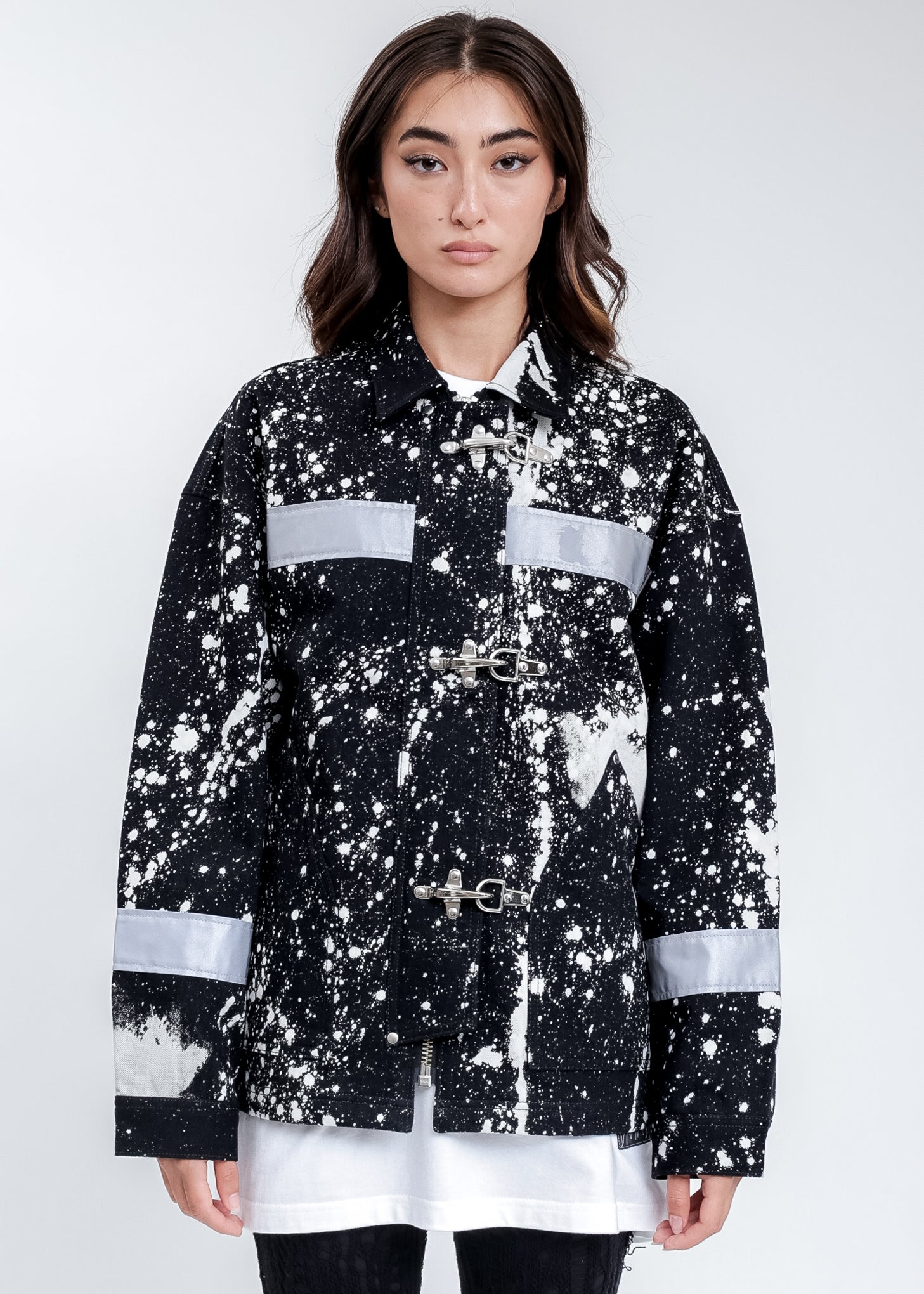 Black And White Fireman Denim Jacket – 017 Shop