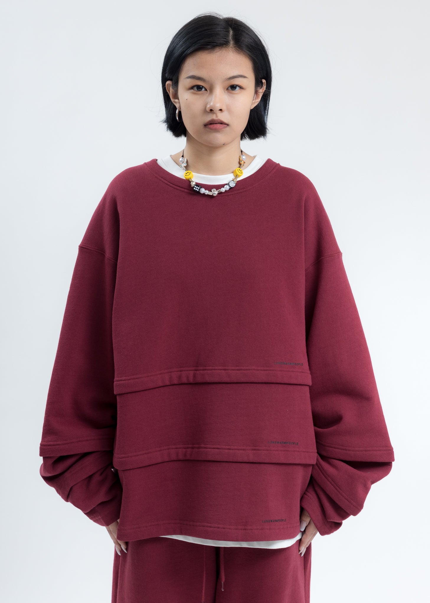 Burgundy Triple Layer Sweatshirt – 017 Shop