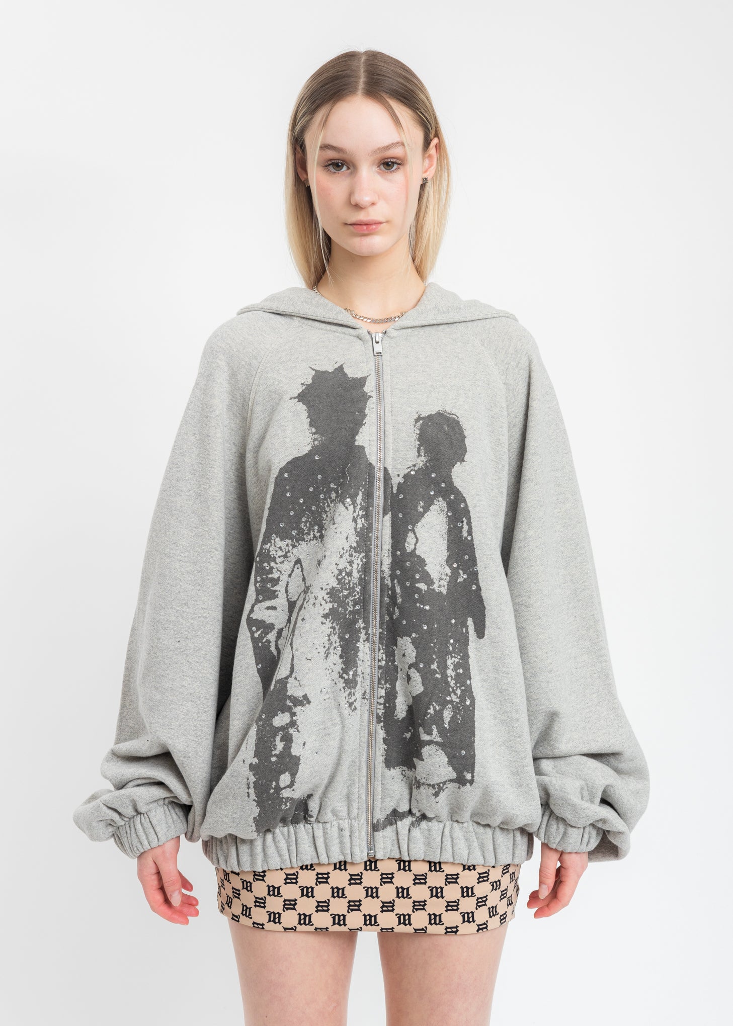 Grey Shadows Of Us Zip-Up Hoodie – 017 Shop