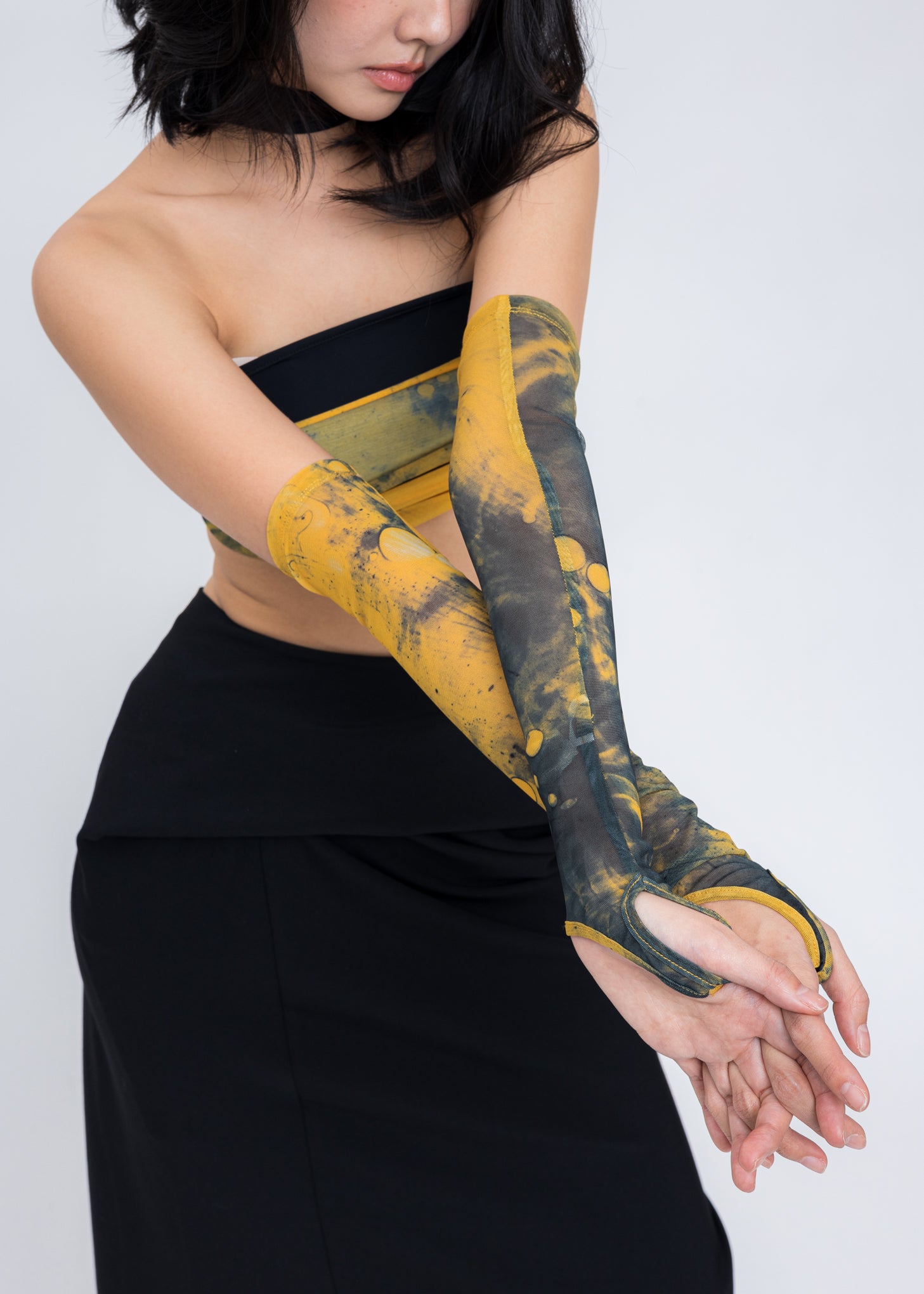Yellow Printed Arm Sleeves – 017 Shop