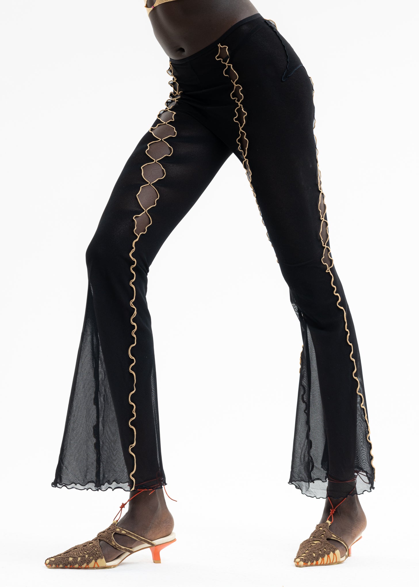 ONYX MESH FLARED TROUSERS – 017 Shop