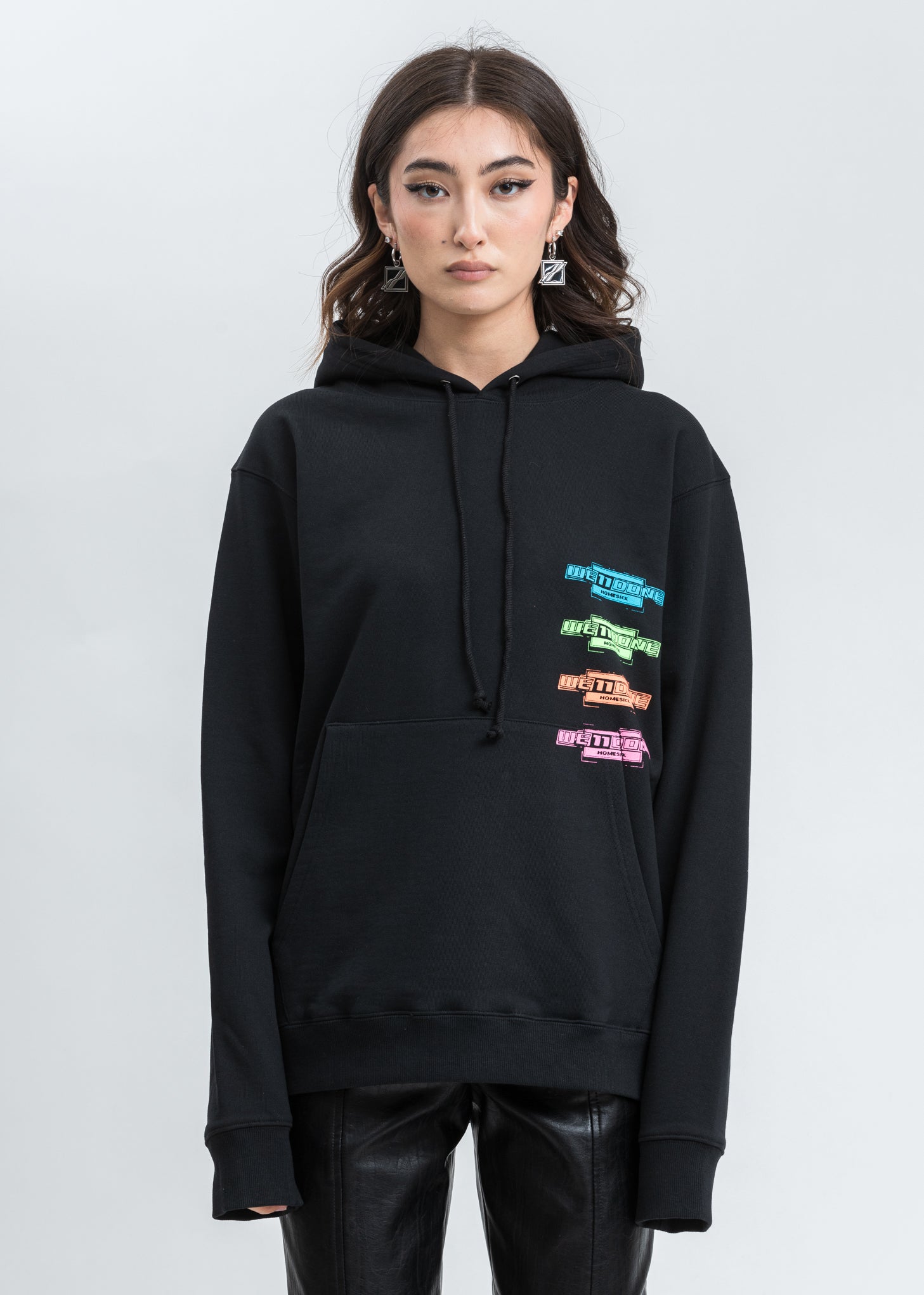 Black Multi Color Logo Hoodie – 017 Shop