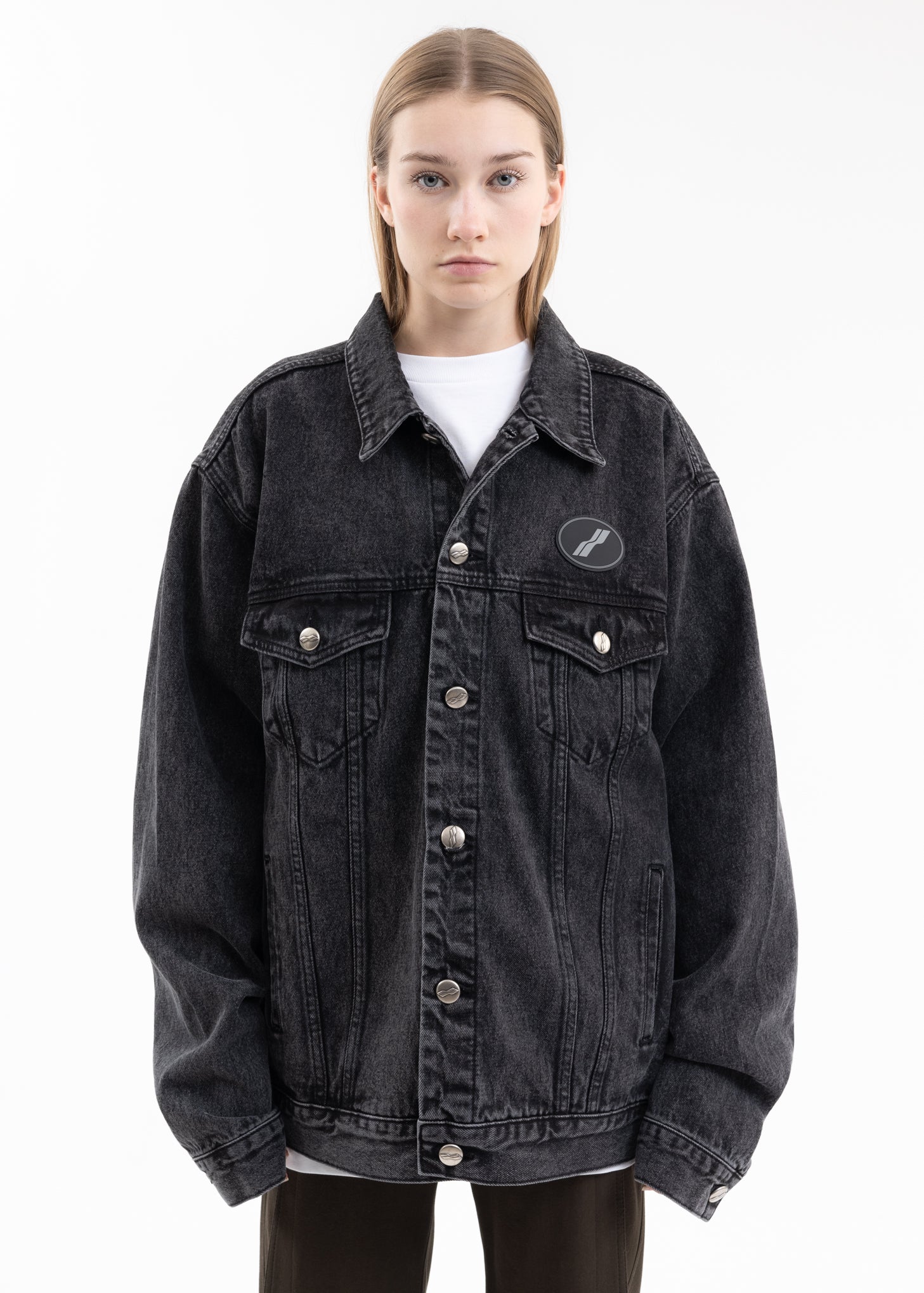 WASH BLACK OVERSIZED DENIM JACKET – 017 Shop