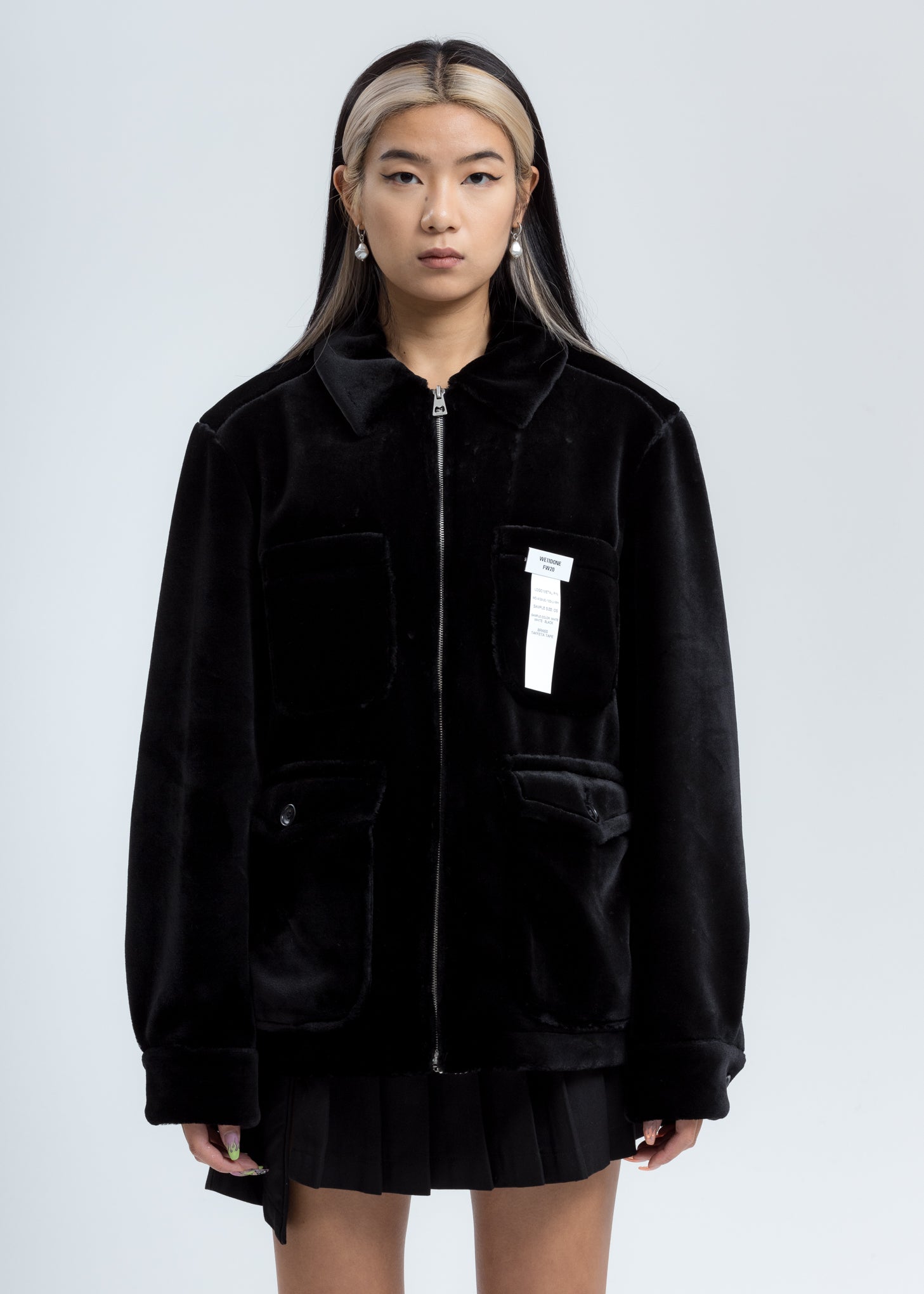 Black Faux Fur Zip Up Jacket – 017 Shop