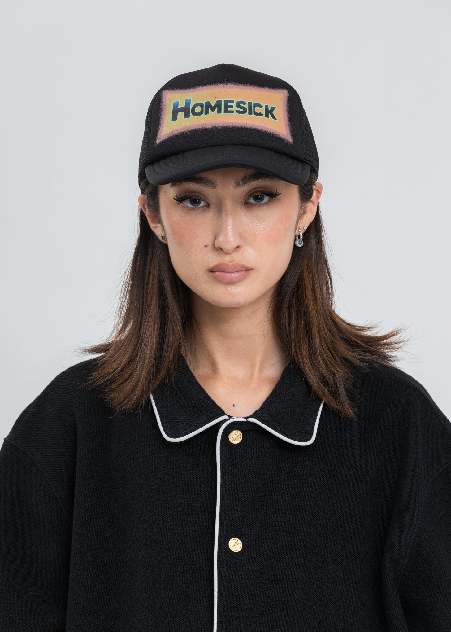 Black HOMESICK Logo Mesh Cap – 017 Shop