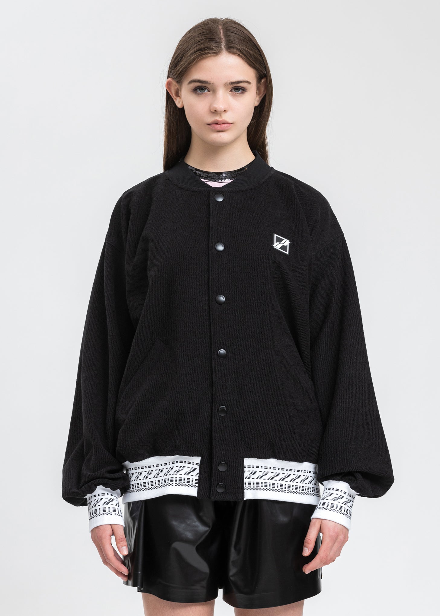 Black Cropped Washed Logo Print Jacket – 017 Shop