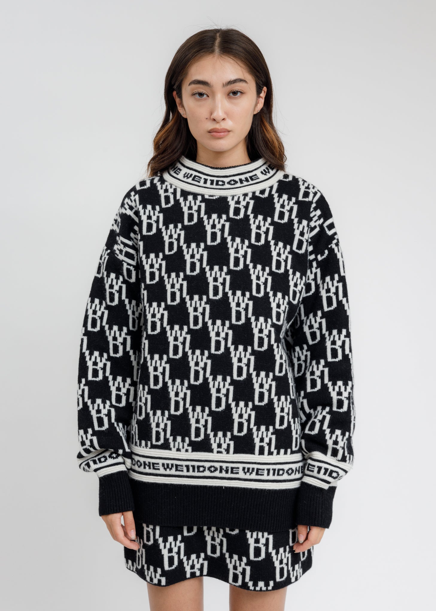 Black Wd1 Allover Logo Jumper 017 Shop