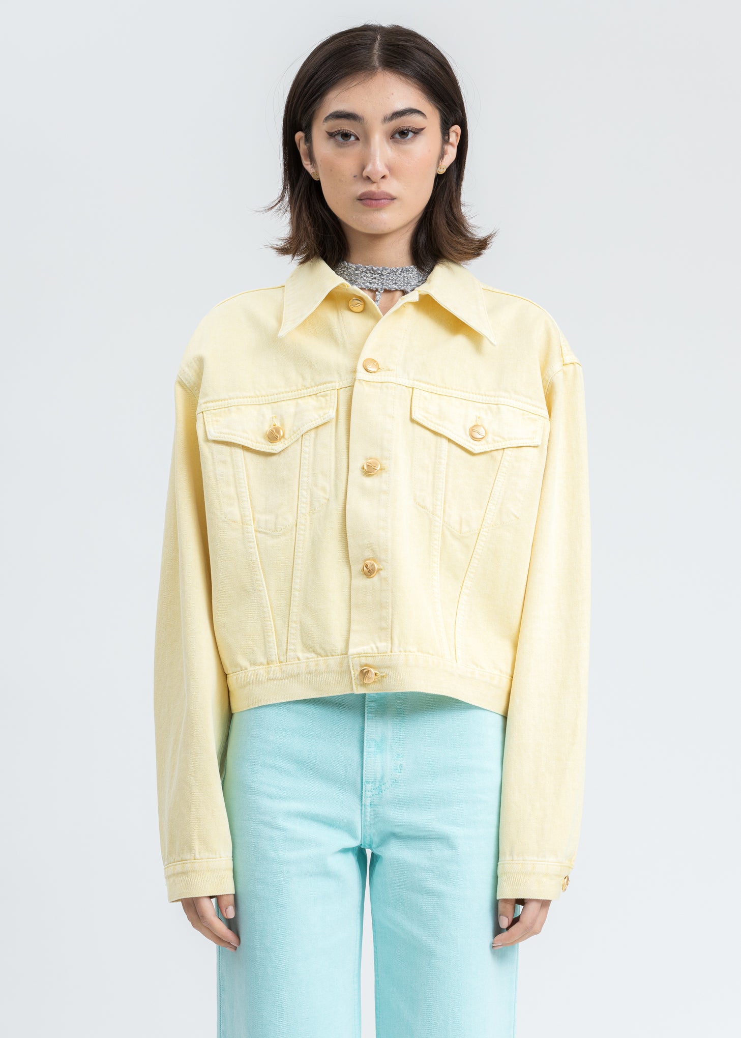 Yellow Basic Short Denim Jacket – 017 Shop