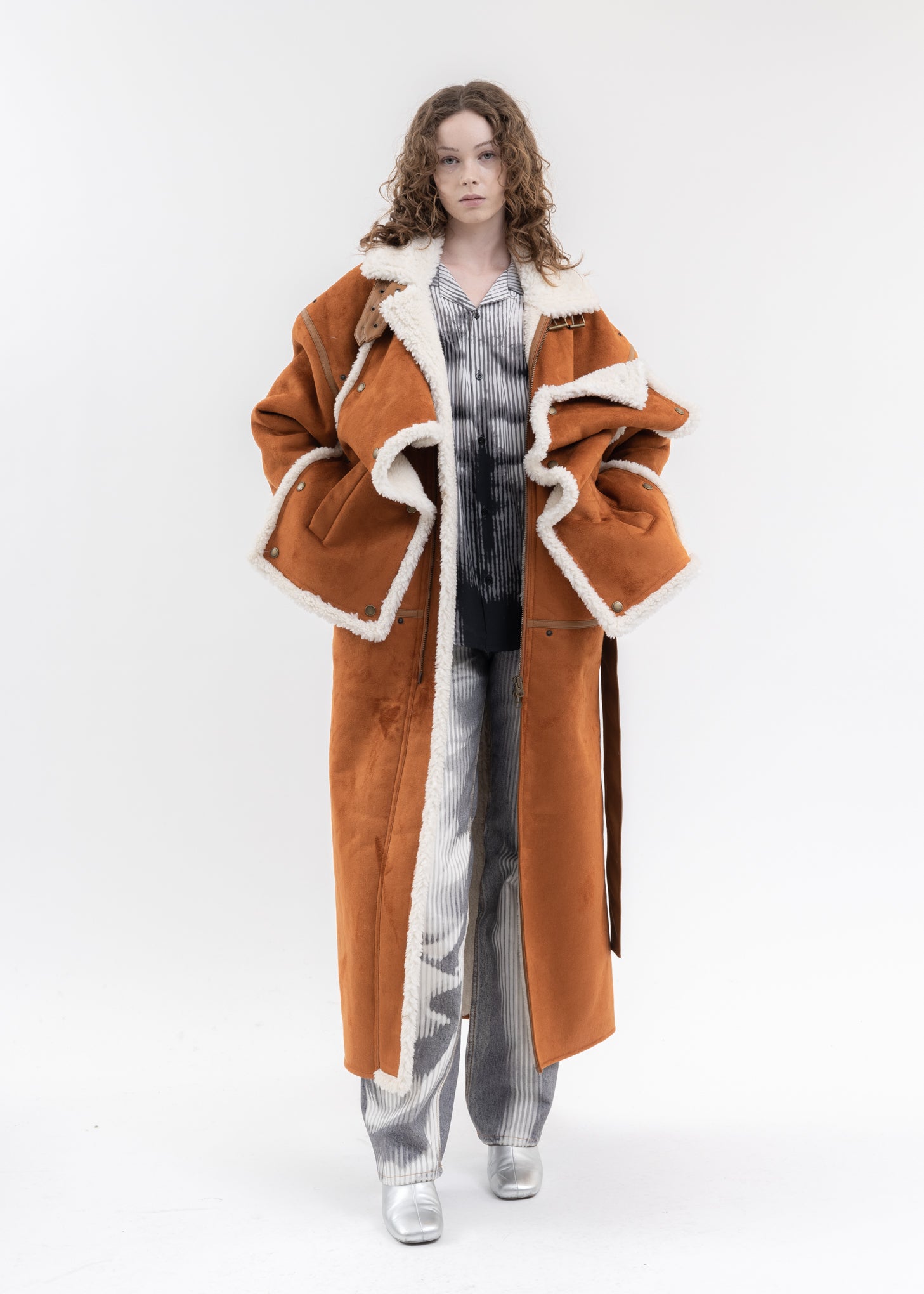 RUSH SNAP PANEL SHEARLING COAT – 017 Shop
