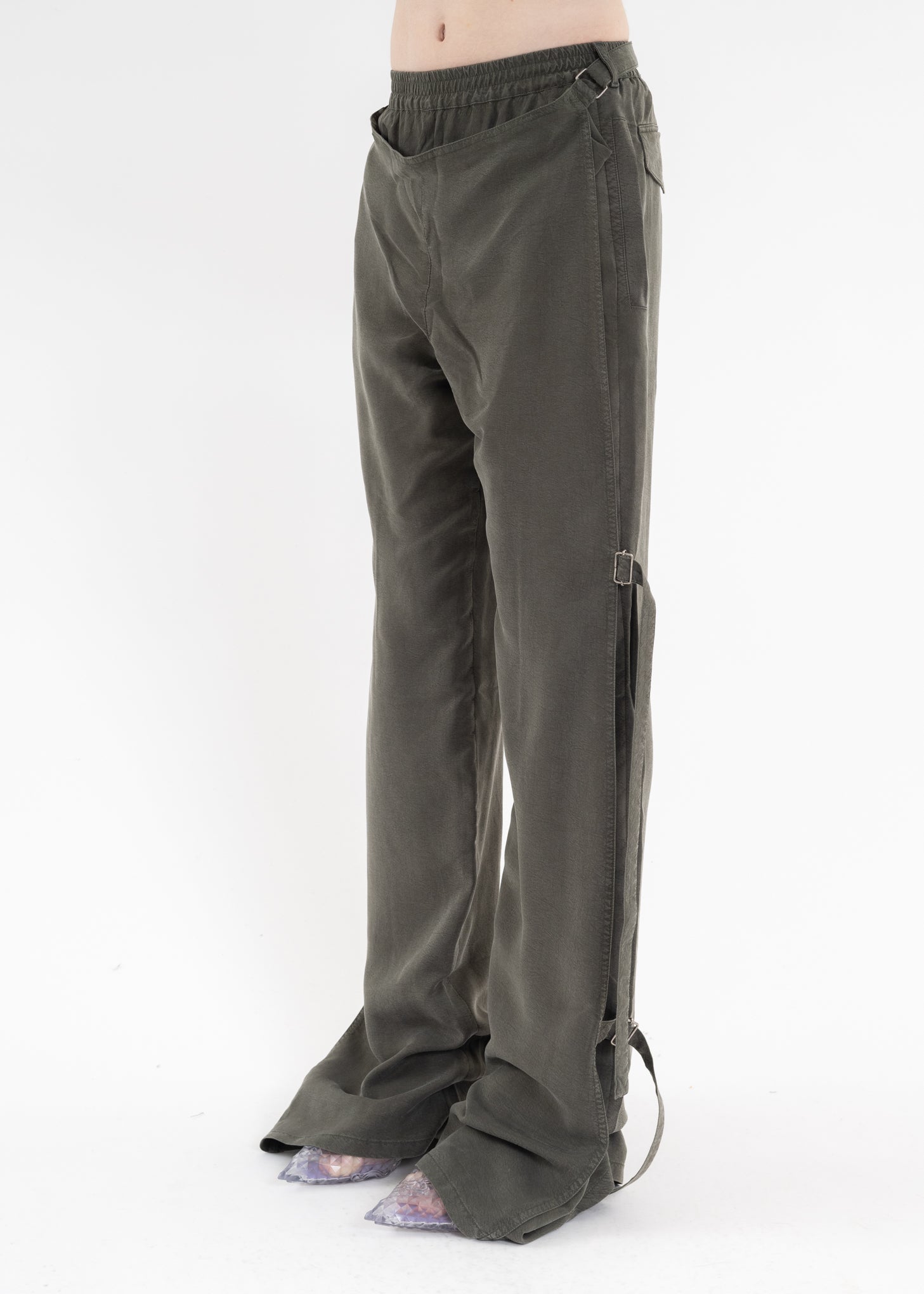 ARMY GREEN POP UP RAVER PANTS – 017 Shop