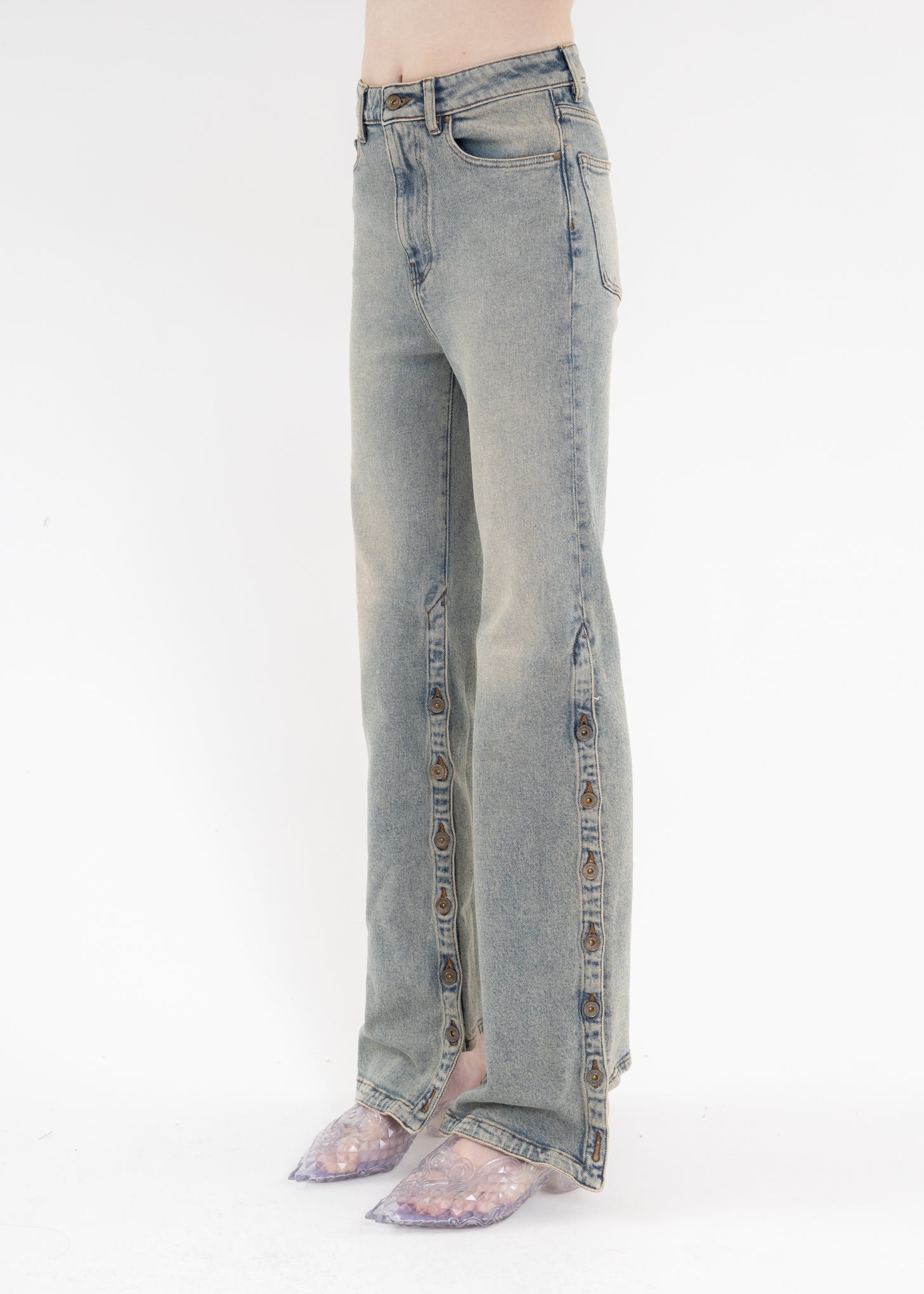 Blue BUTTON LEG JEANS – 017 Shop