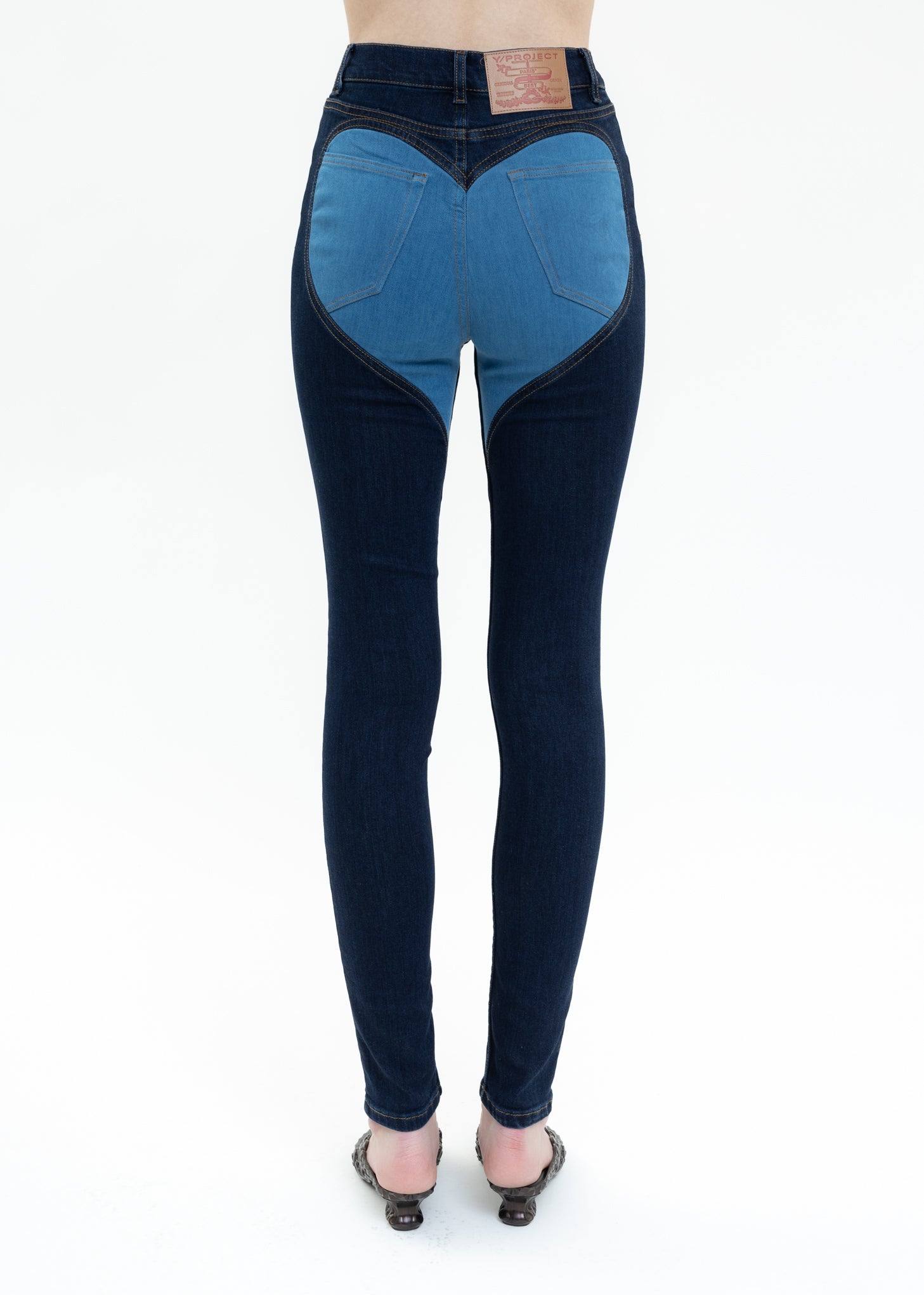 Navy BICOLOR HEART LEGGINGS Jeans – 017 Shop