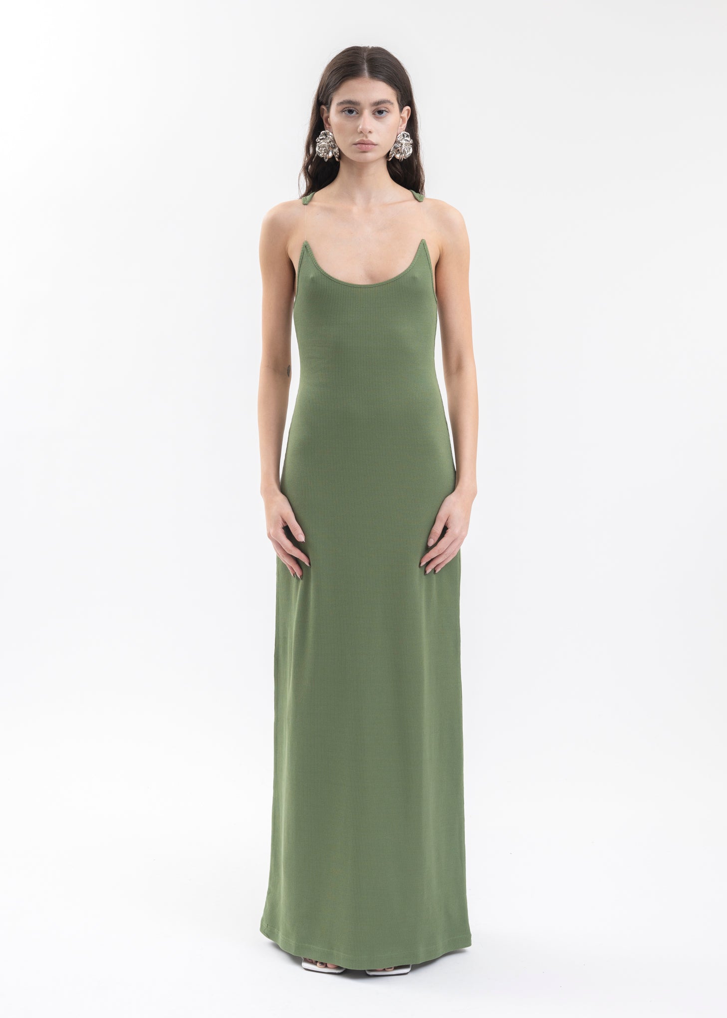 OLIVE INVISIBLE STRAP DRESS – 017 Shop