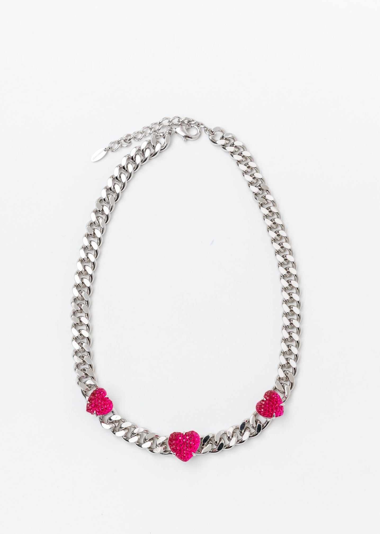 Silver Chain And Pink Heart Necklace – 017 Shop